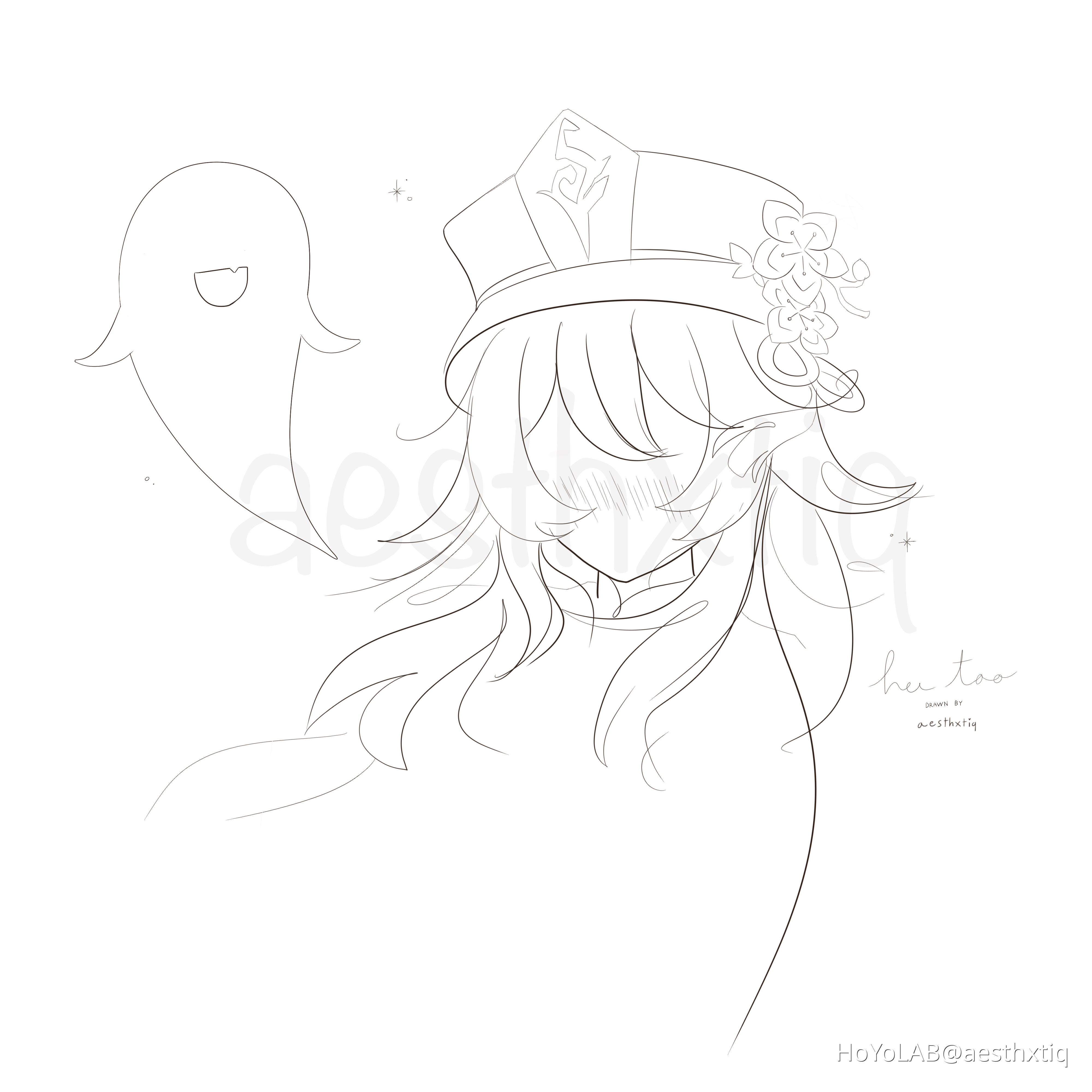 Minimalist Hu Tao Artwork ｡ 𓉸 .₊ ⊹ Genshin Impact | HoYoLAB