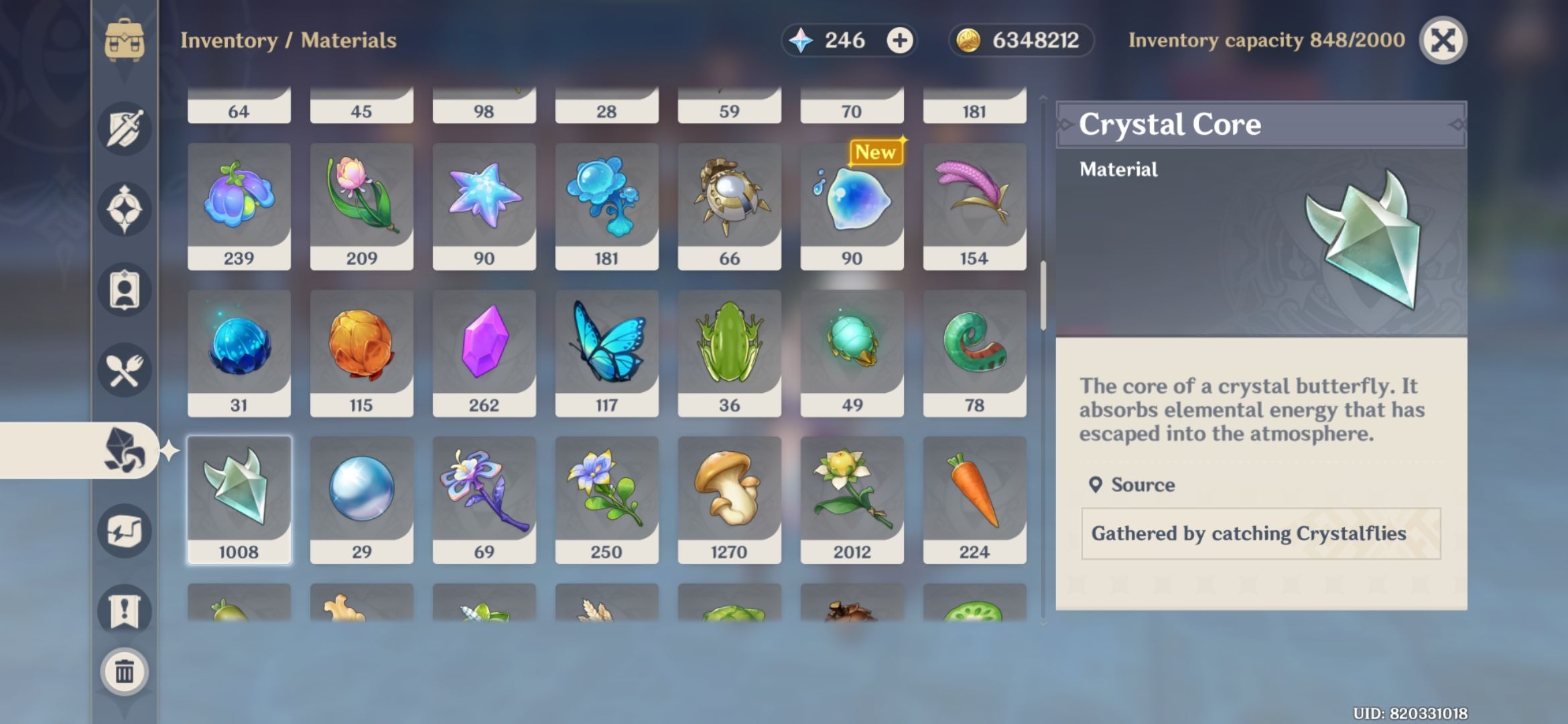 Hope this crystal core can be exchange to Primogems. Please mihoyo! 😭😁 ...