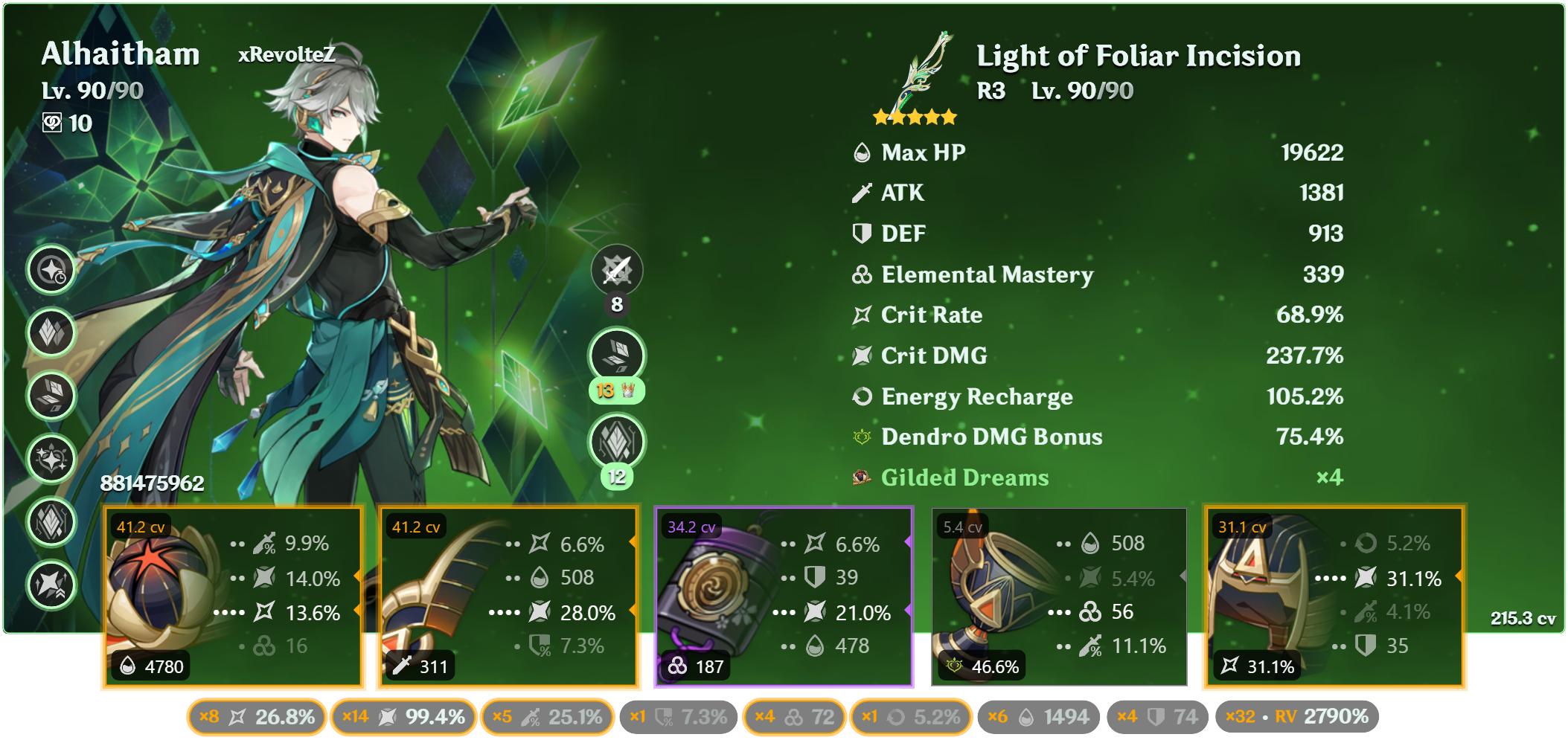 My 'almost-there' Alhaitham build Genshin Impact | HoYoLAB