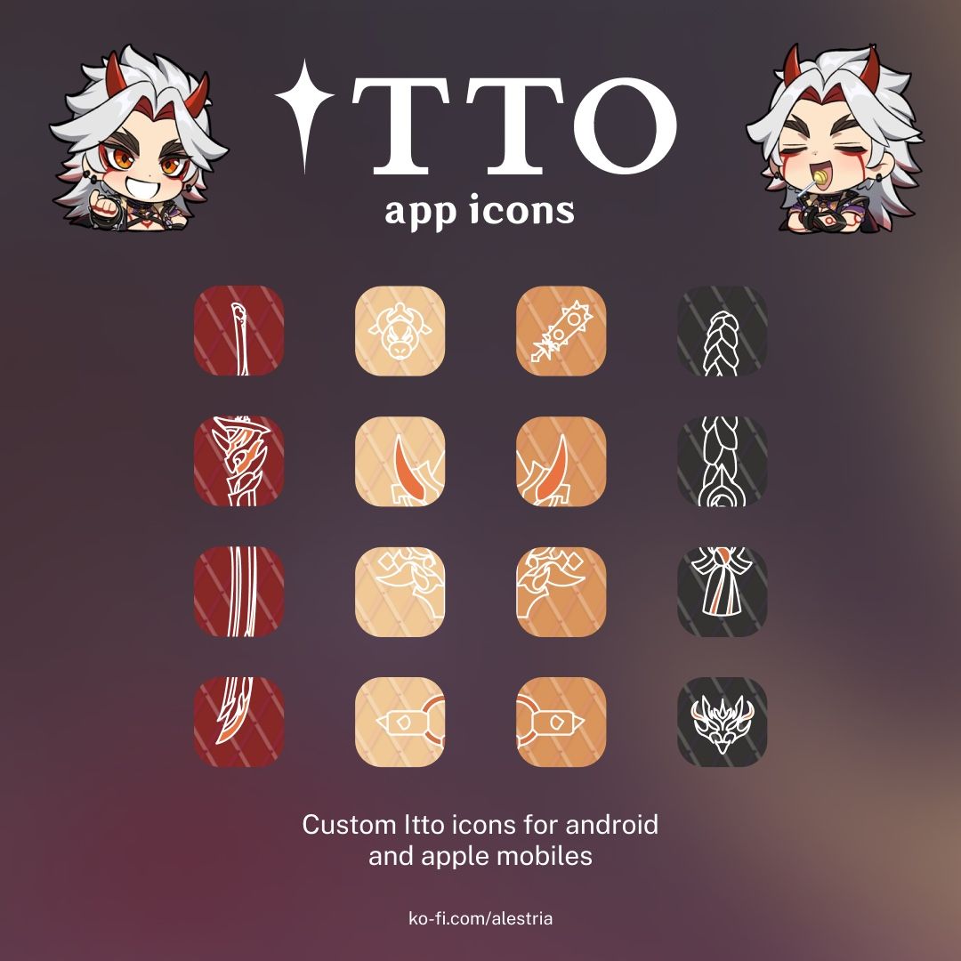 Rock Your Phone with Itto’s Unmatched Style! | Custom Itto Icon Pack ...