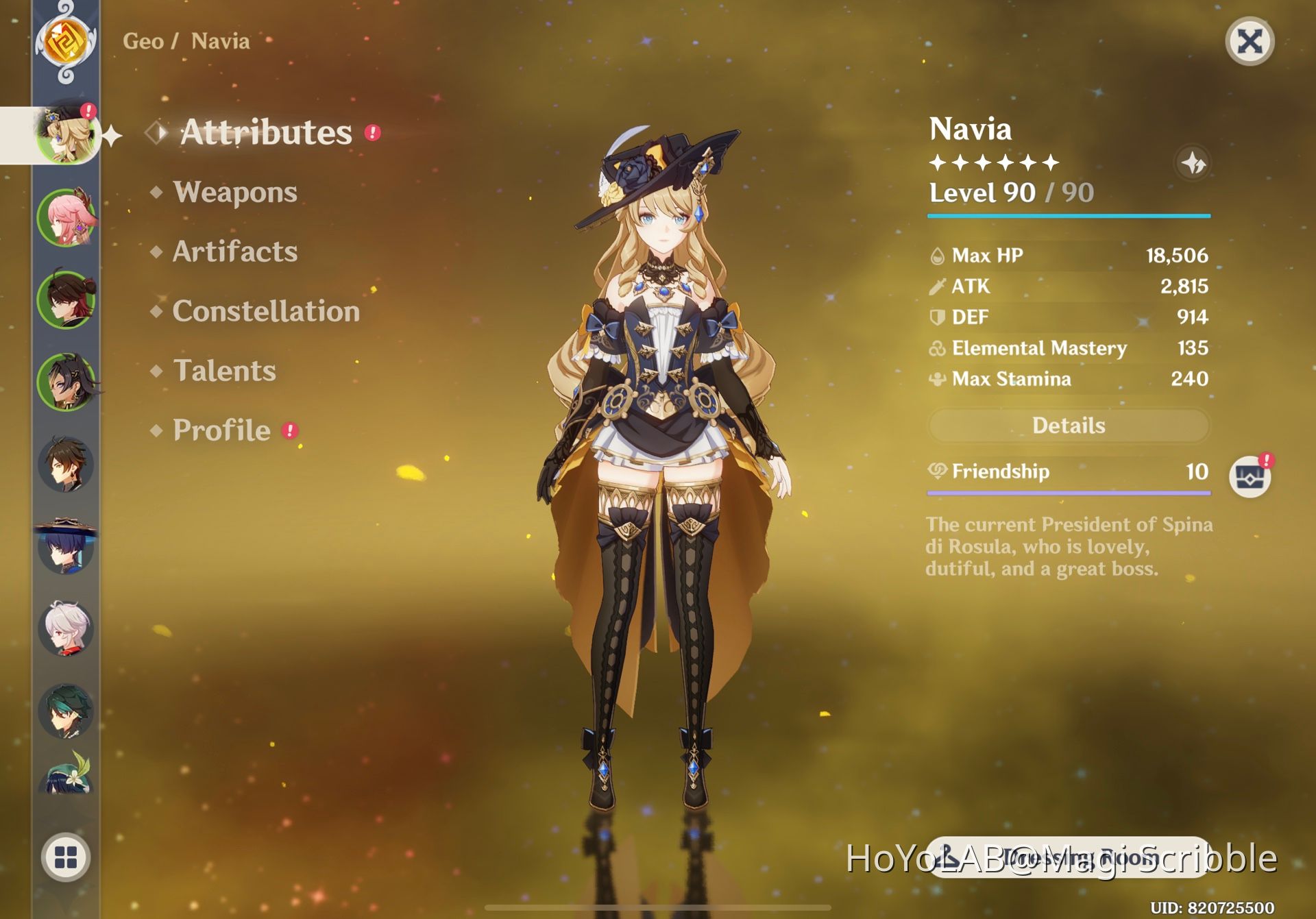 Friendship level 10 with Navia Genshin Impact | HoYoLAB