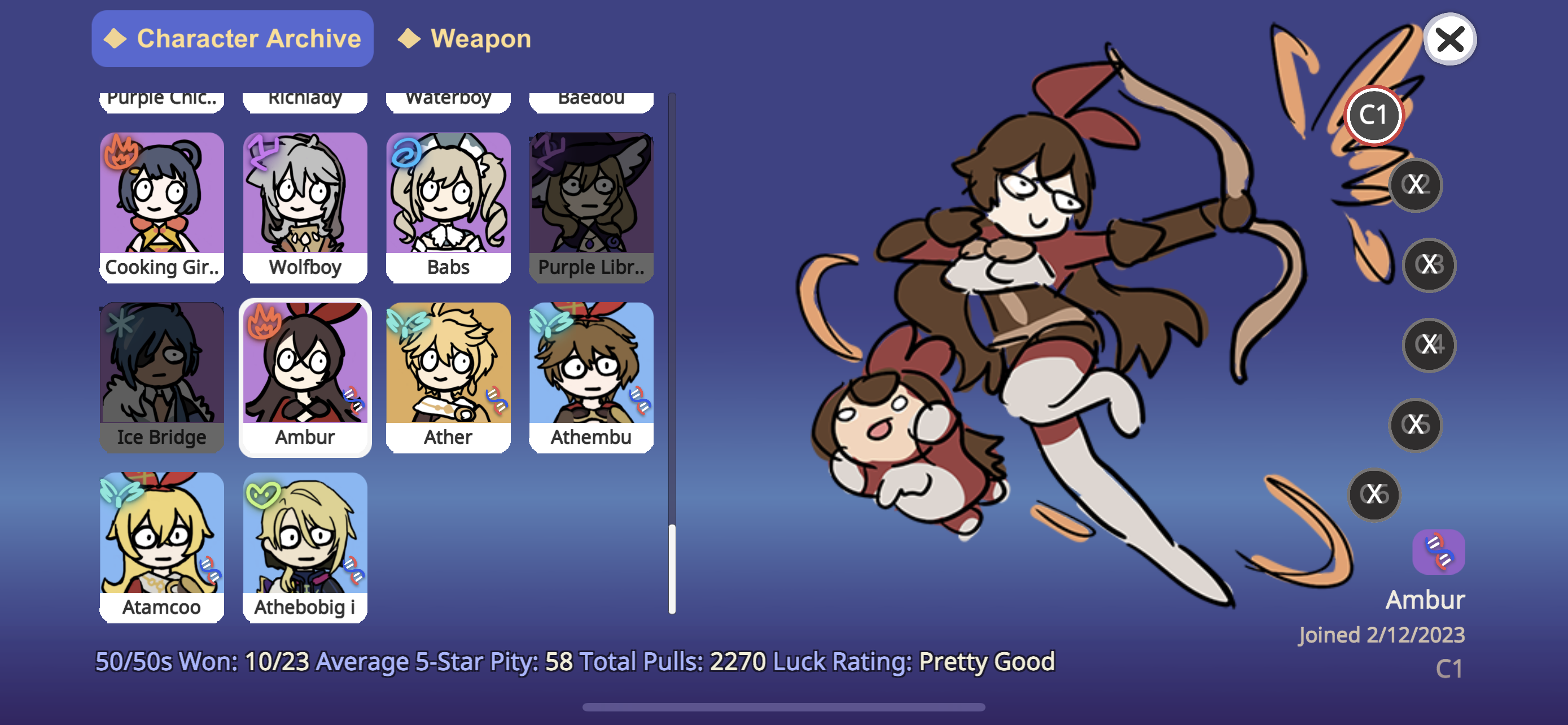 I got C1 Amber on silly wisher 😀 Genshin Impact | HoYoLAB