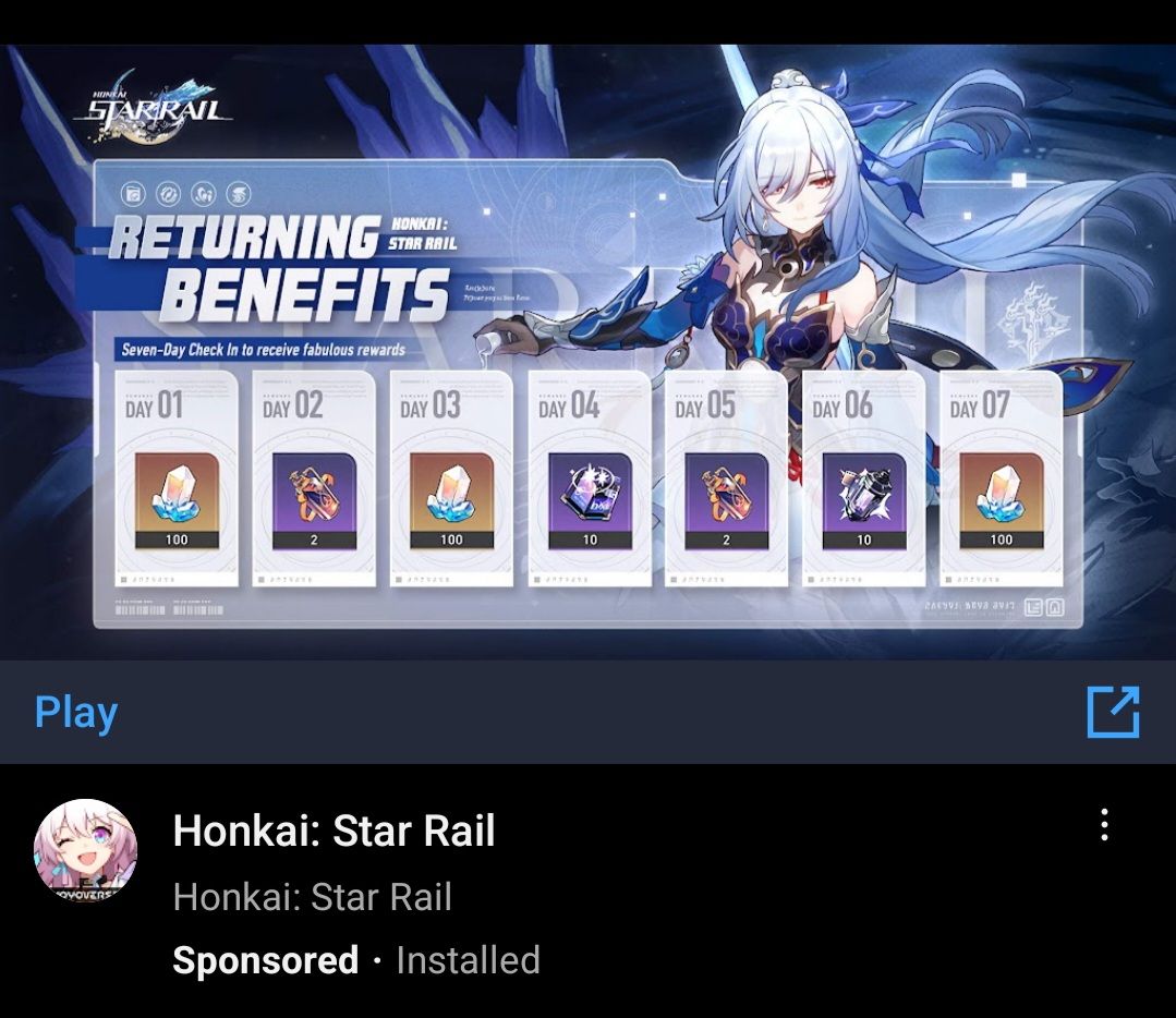 I just got this ad on YouTube Honkai: Star Rail | HoYoLAB