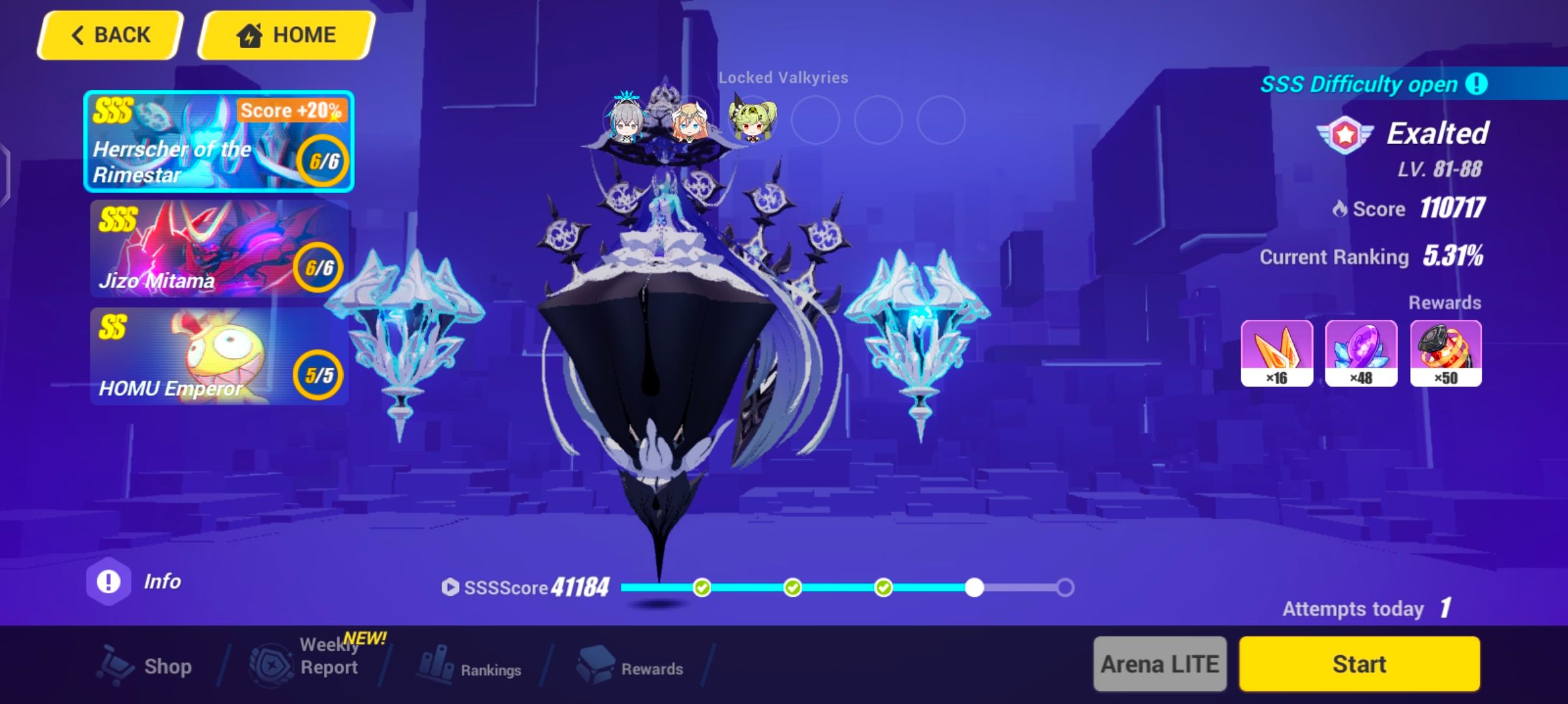 Weekly Memorial Arena done. Time to cope with this score and ranking Honkai Impact 3rd | HoYoLAB