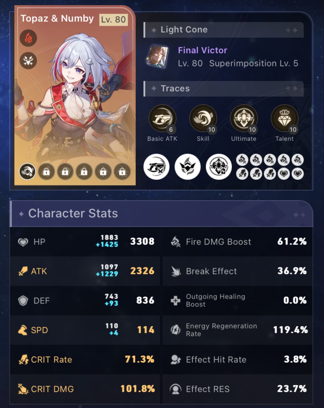 Switched From Swordplay S1 to Final Victor S5 for Topaz & Numby Honkai: Star Rail | HoYoLAB