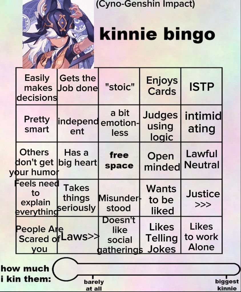 Cyno kin bingo (Genshin impact) (free use) Genshin Impact | HoYoLAB
