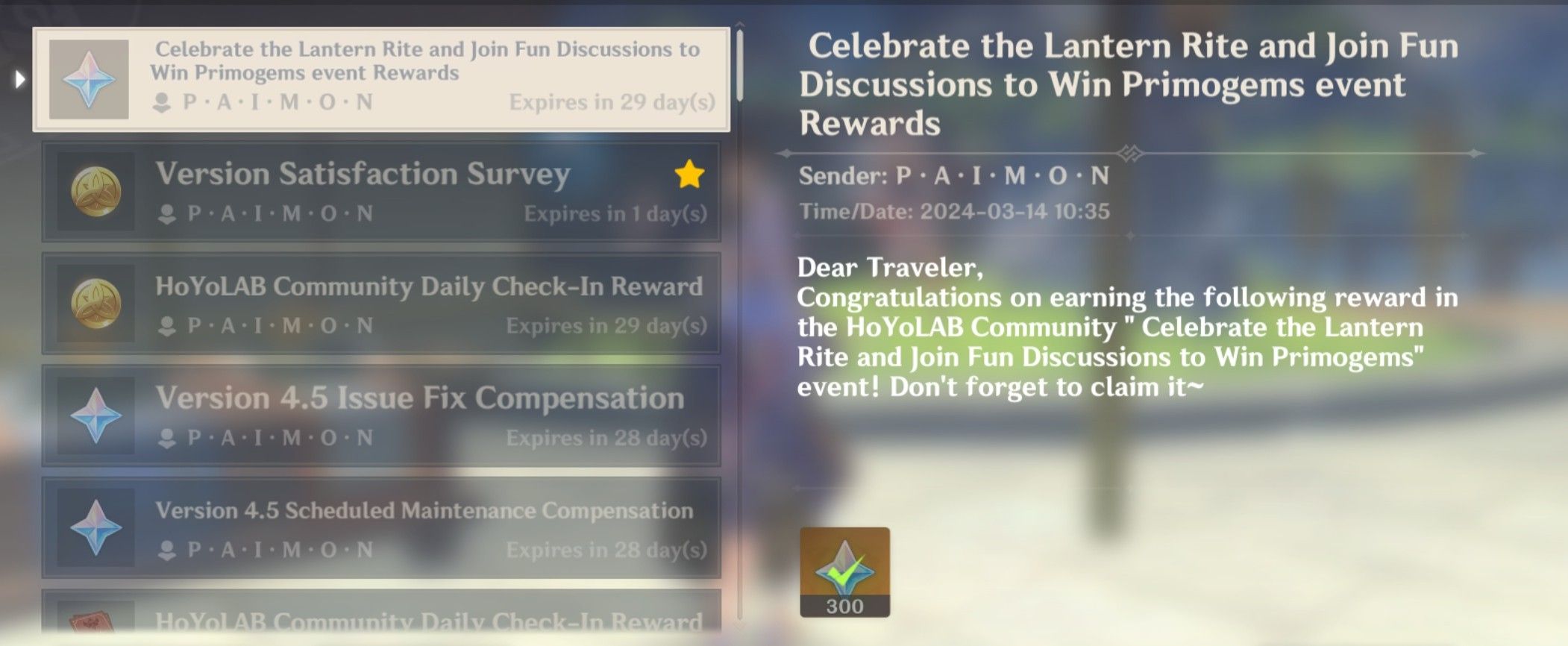 I won, I got 300 primos Genshin Impact | HoYoLAB