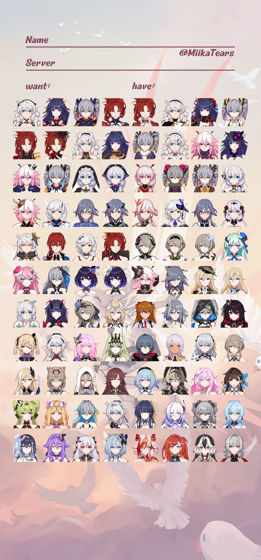 Honkai Impact 3rd Valkyrie Checklist Honkai Impact 3rd | HoYoLAB