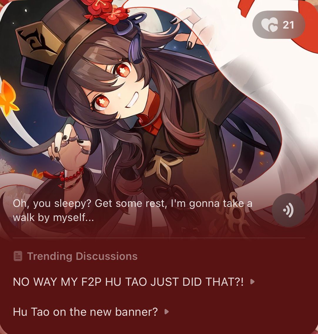 Hu Tao companion widget Genshin Impact | HoYoLAB