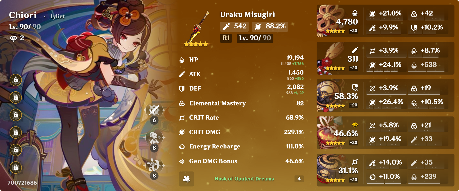 Chiori build (work in progress) Genshin Impact | HoYoLAB