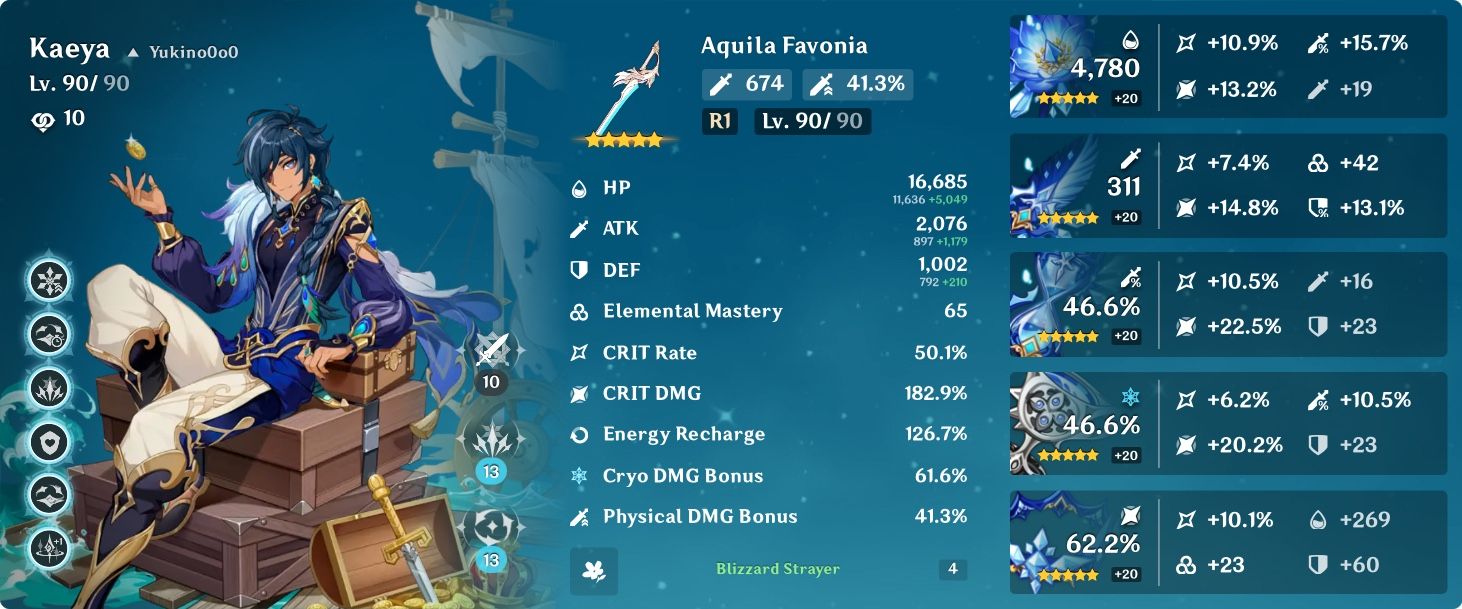 💙 My Kaeya Build 💙 Genshin Impact | HoYoLAB