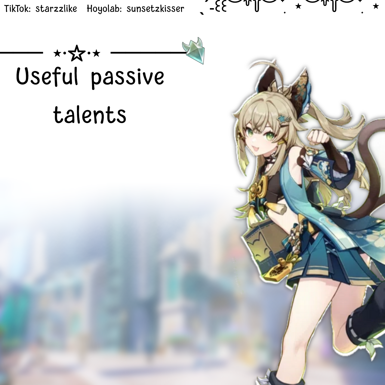 Useful passive talents / utility talents genshin Genshin Impact | HoYoLAB