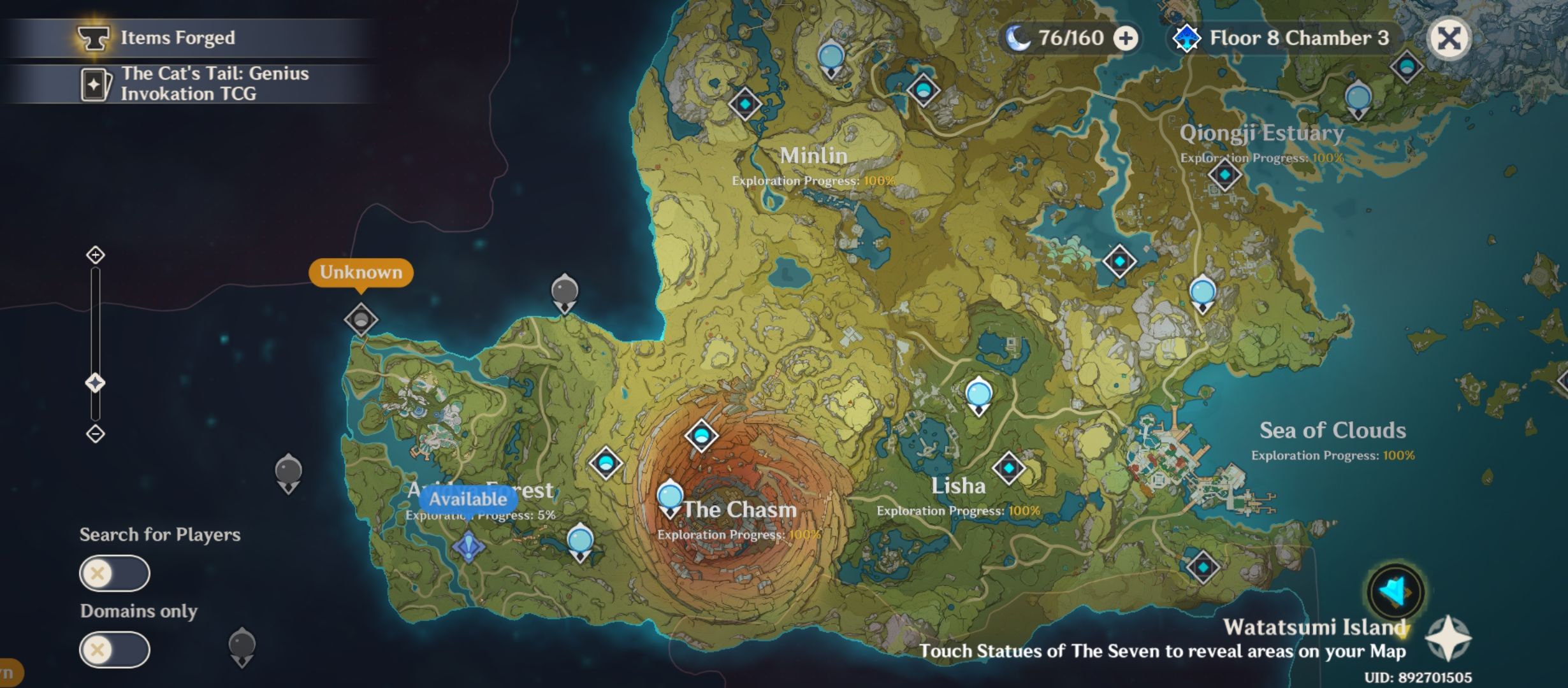 And my another 100% Exploration added (Minlin, The Chasm/Underground ...