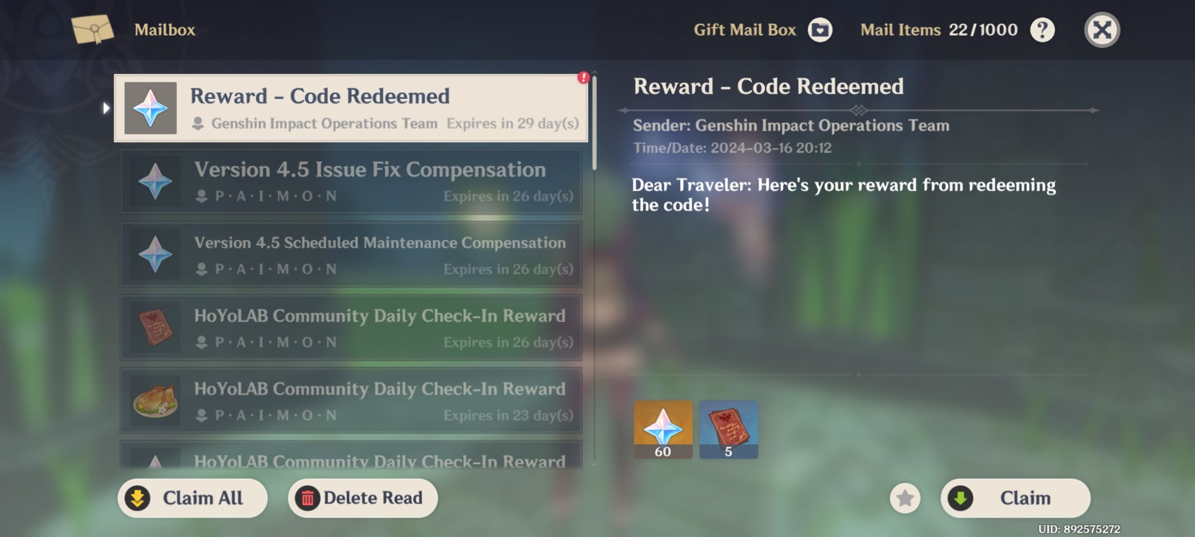 New 60 Primogems Redeem Code Claim Fast !!! Genshin Impact | HoYoLAB