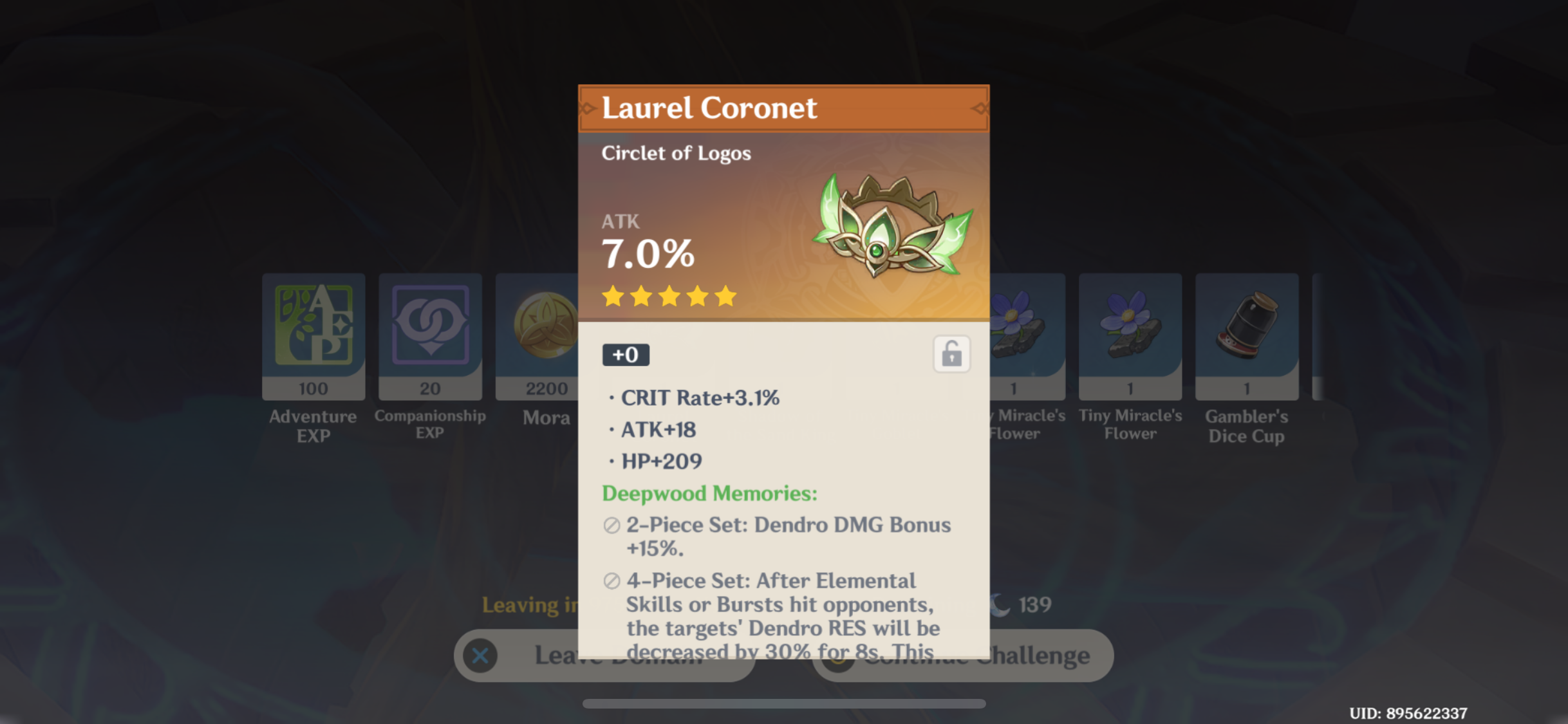 My first five star artifact Genshin Impact | HoYoLAB