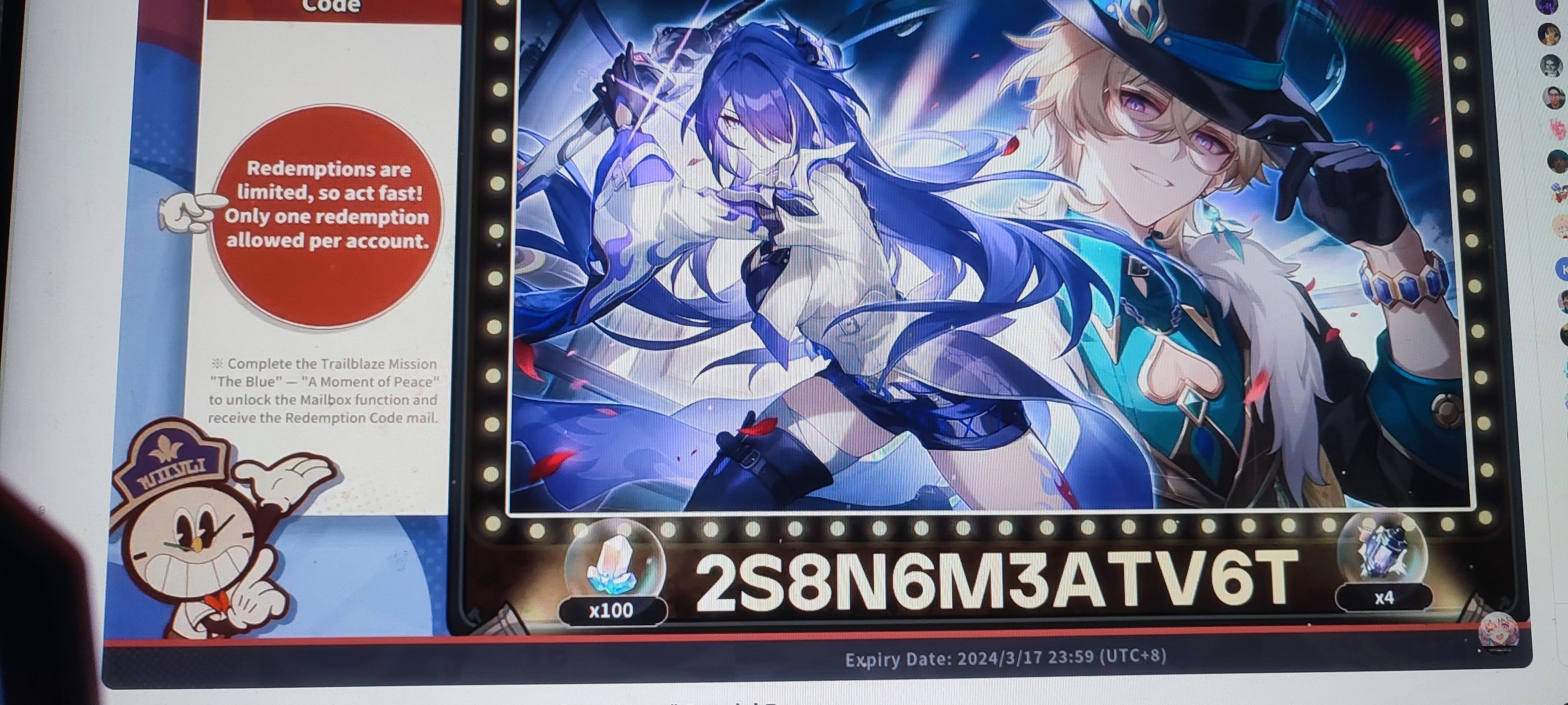 HSR 2.1 NEW CODES (16 March) Honkai: Star Rail | HoYoLAB