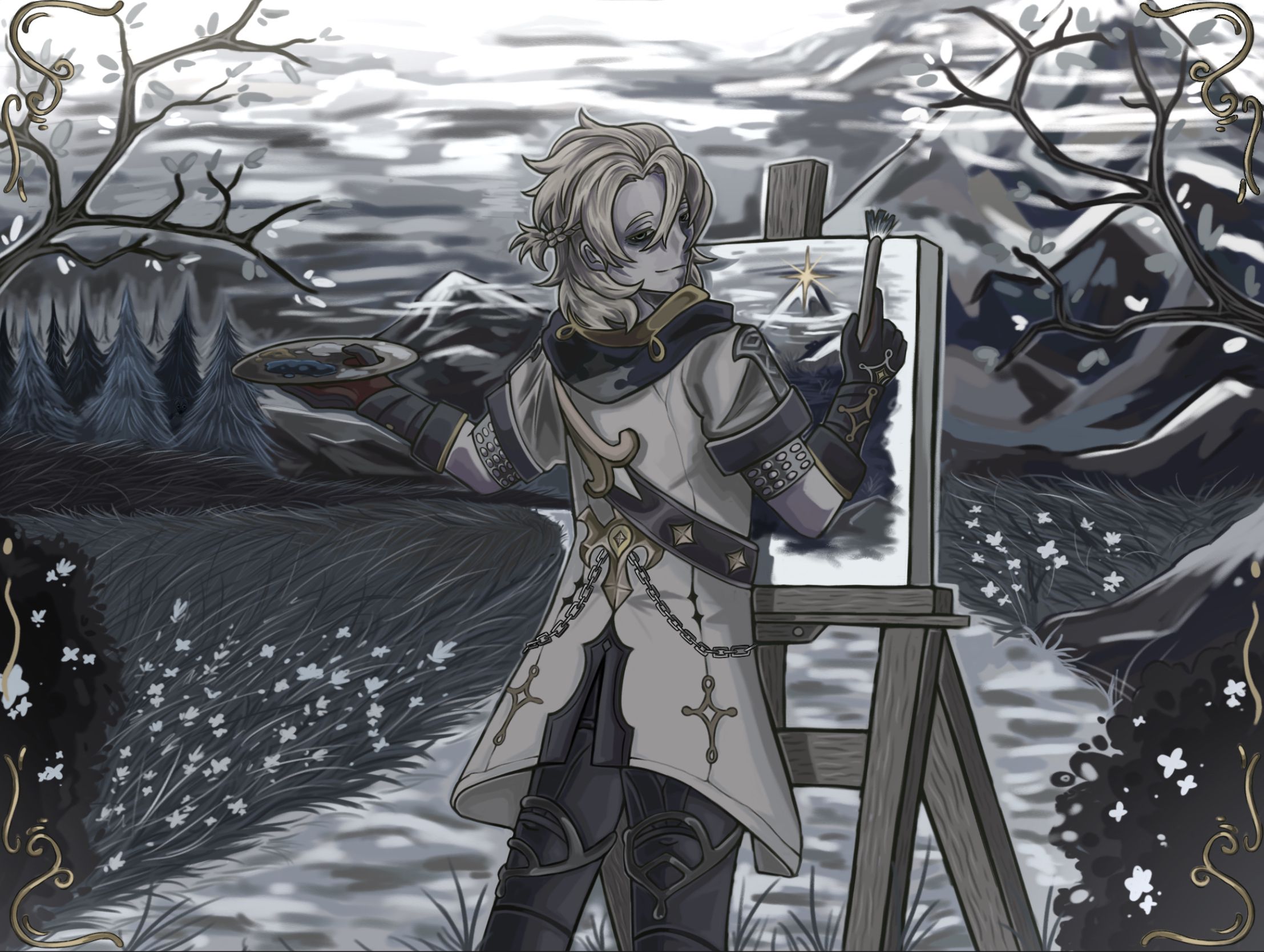 Albedo nature event redraw fanart Genshin Impact | HoYoLAB