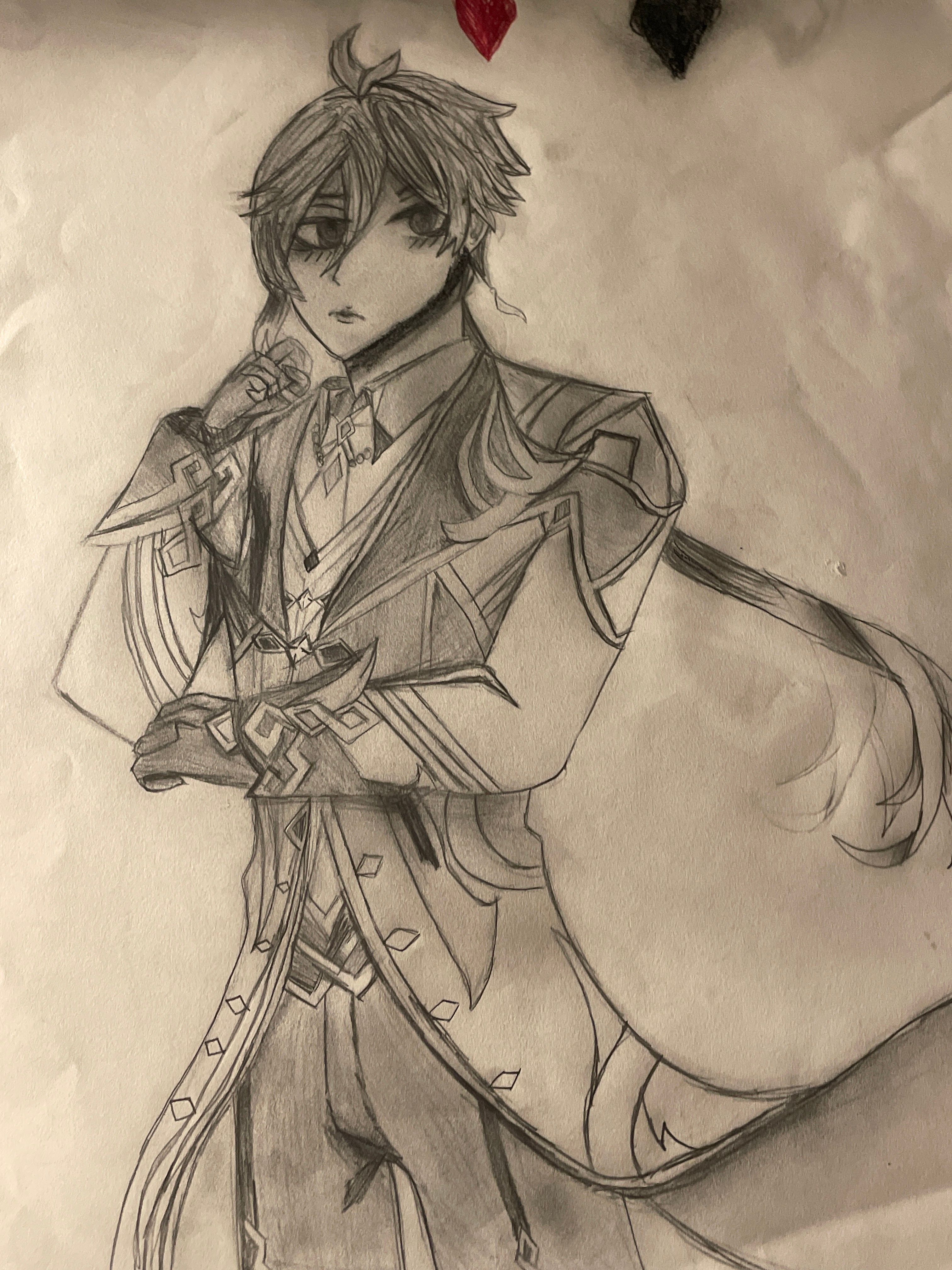 Zhongli drawing i did for fun while i was bored. Genshin Impact | HoYoLAB