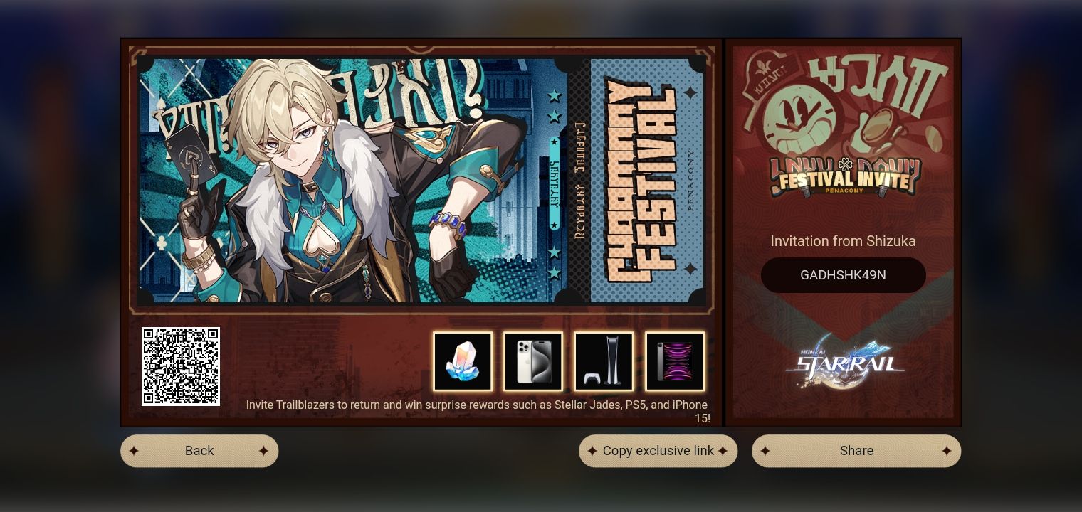 Free invitation code!! GADHSHK49N! Honkai: Star Rail | HoYoLAB