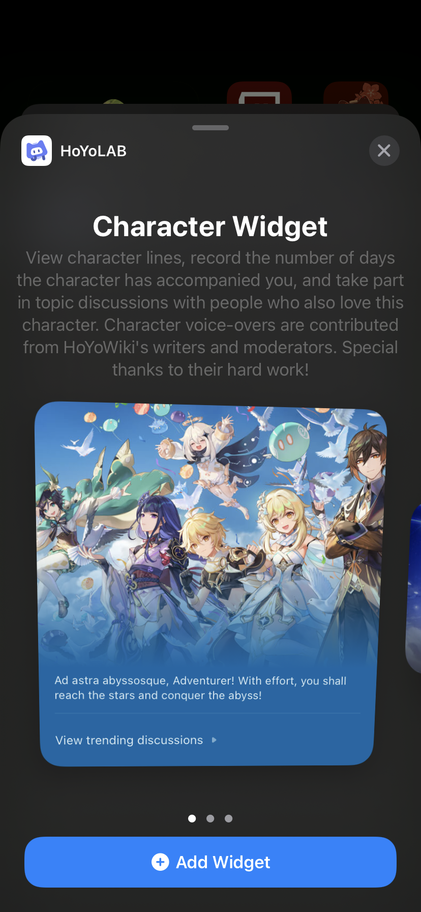 Why can't I add hsr widgets? Honkai: Star Rail | HoYoLAB