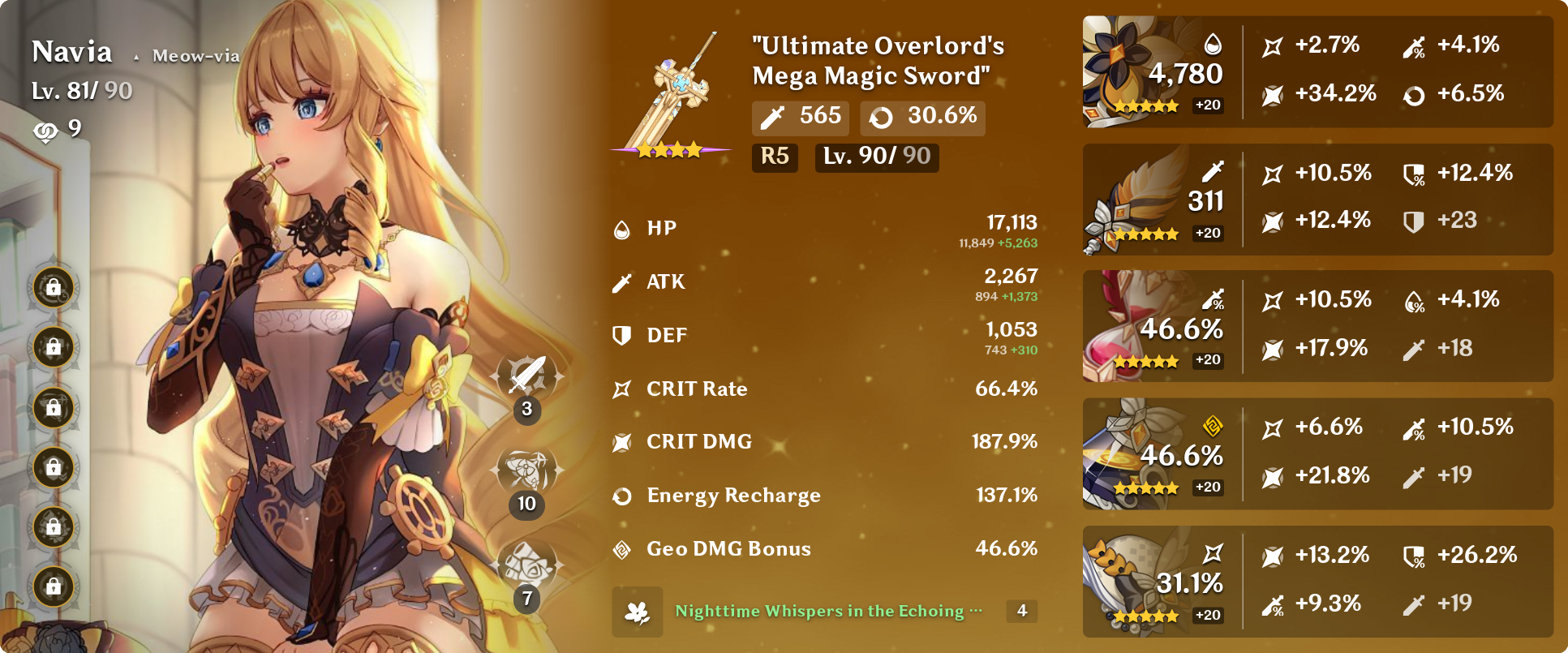 Navia build update!! Genshin Impact | HoYoLAB