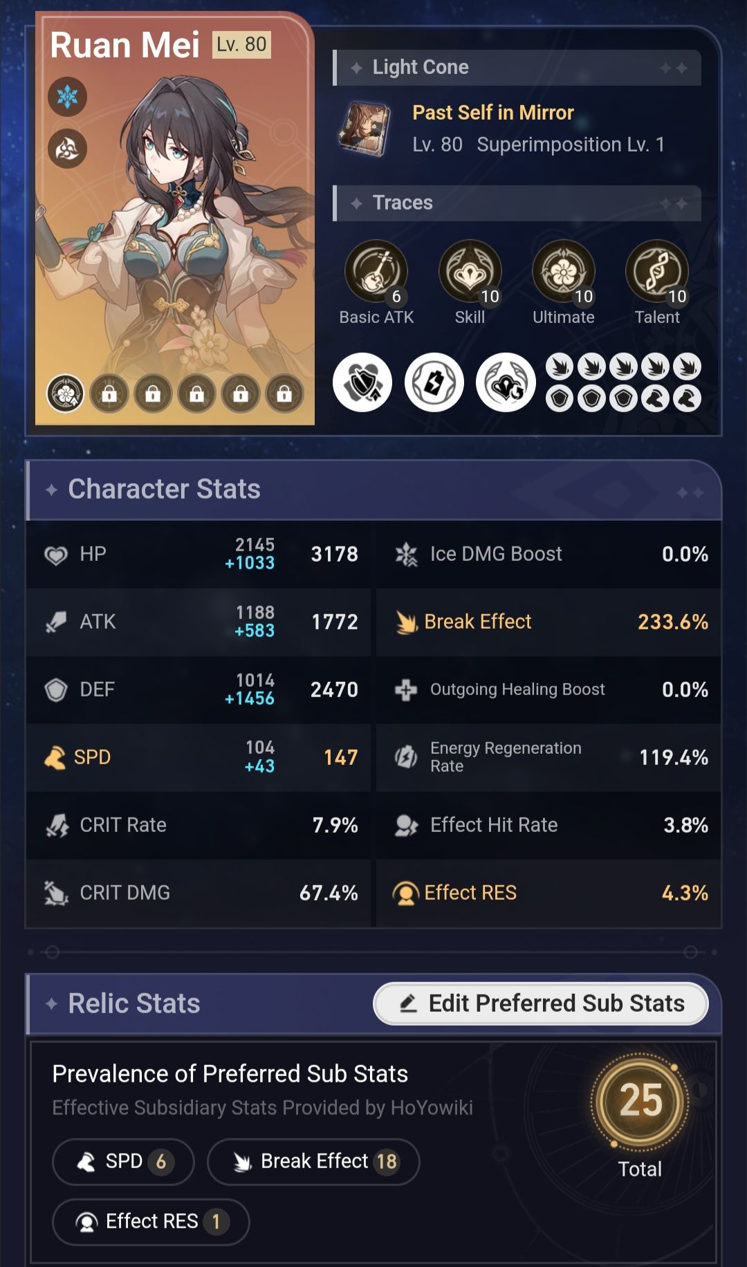 First v2 build for me/ Ruan Mei v2 on desired set Honkai: Star Rail | HoYoLAB