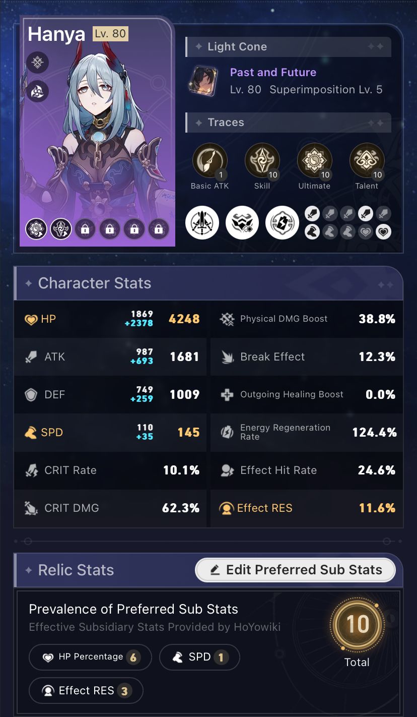 Hanya build Honkai: Star Rail | HoYoLAB