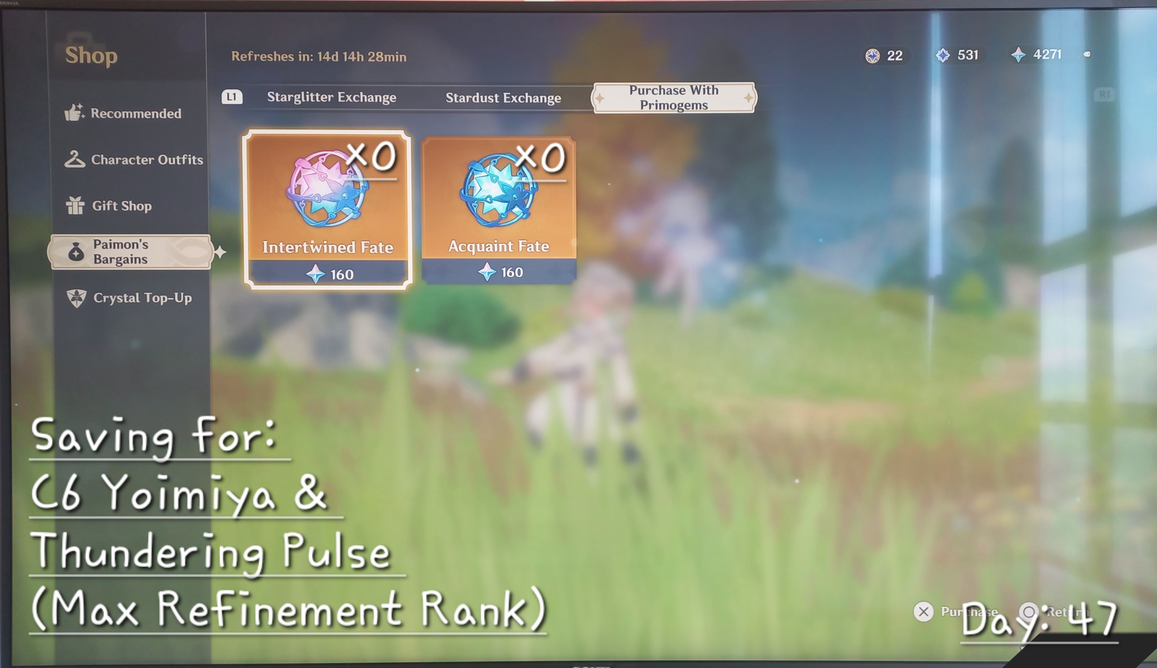 Saving for C6 Yoimiya & Thundering Pulse (Max Refinement Rank) Day: 47 Genshin Impact | HoYoLAB