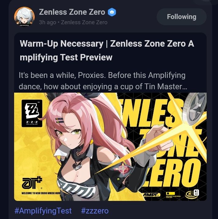 ZZZ Amplifying Test Zenless Zone Zero | HoYoLAB