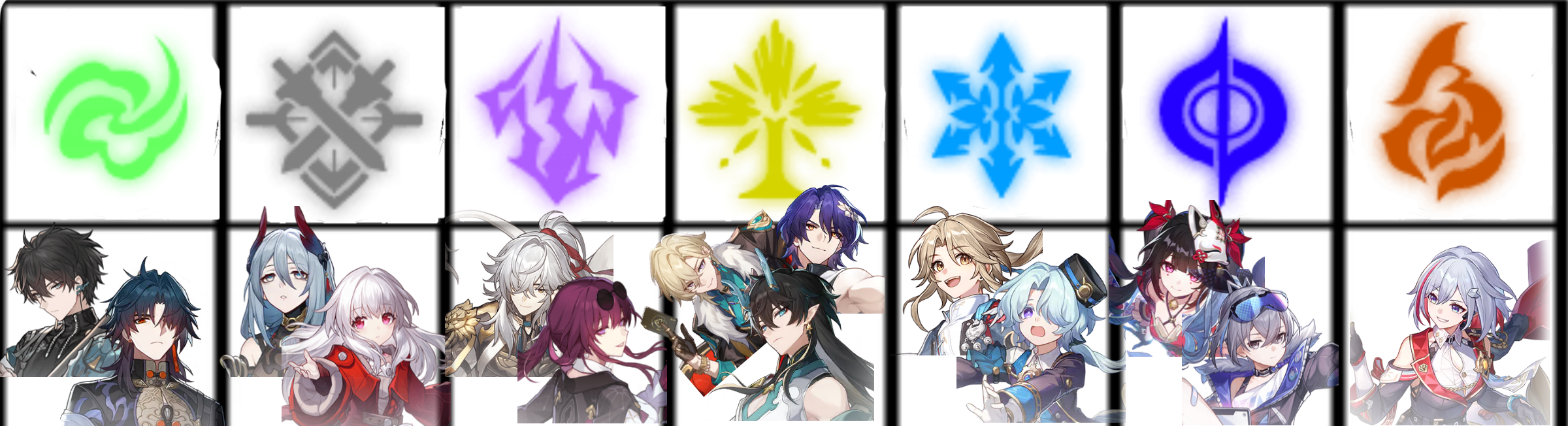 favourite character from each element except i'm indecisive so i put ...