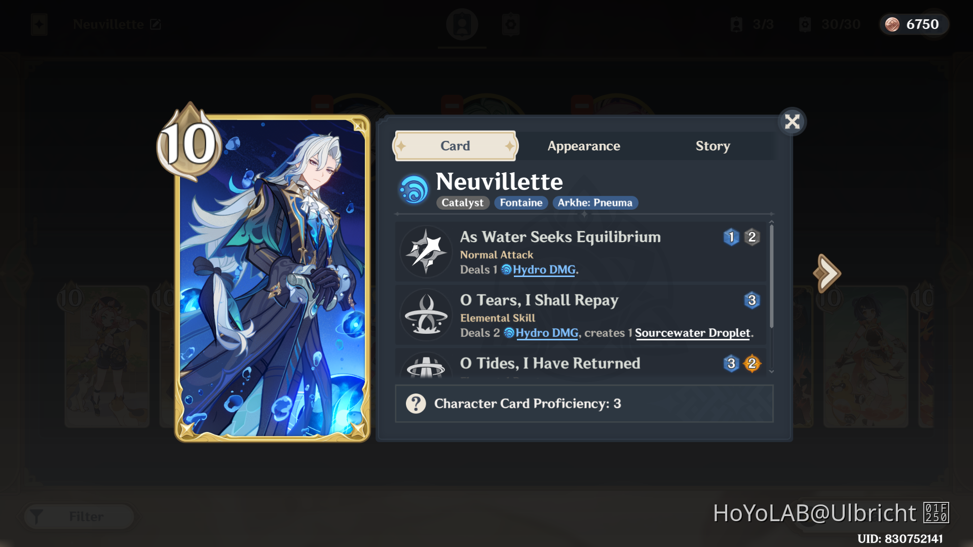 Neuvillette TCG Card Genshin Impact | HoYoLAB