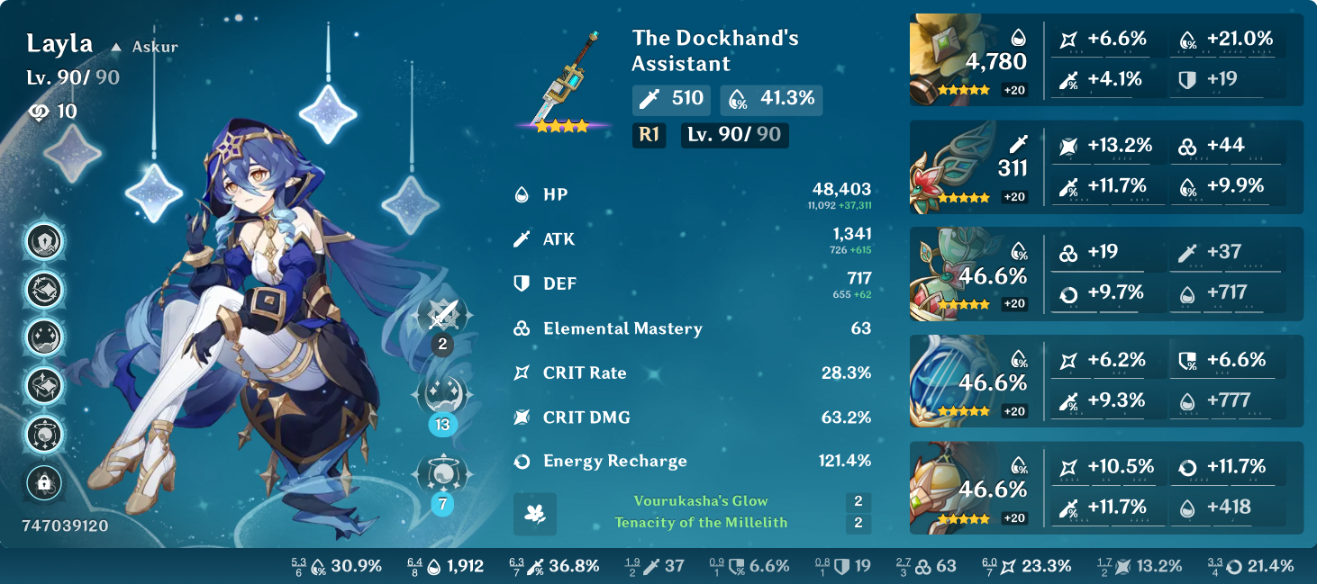 My Layla Build Genshin Impact | HoYoLAB