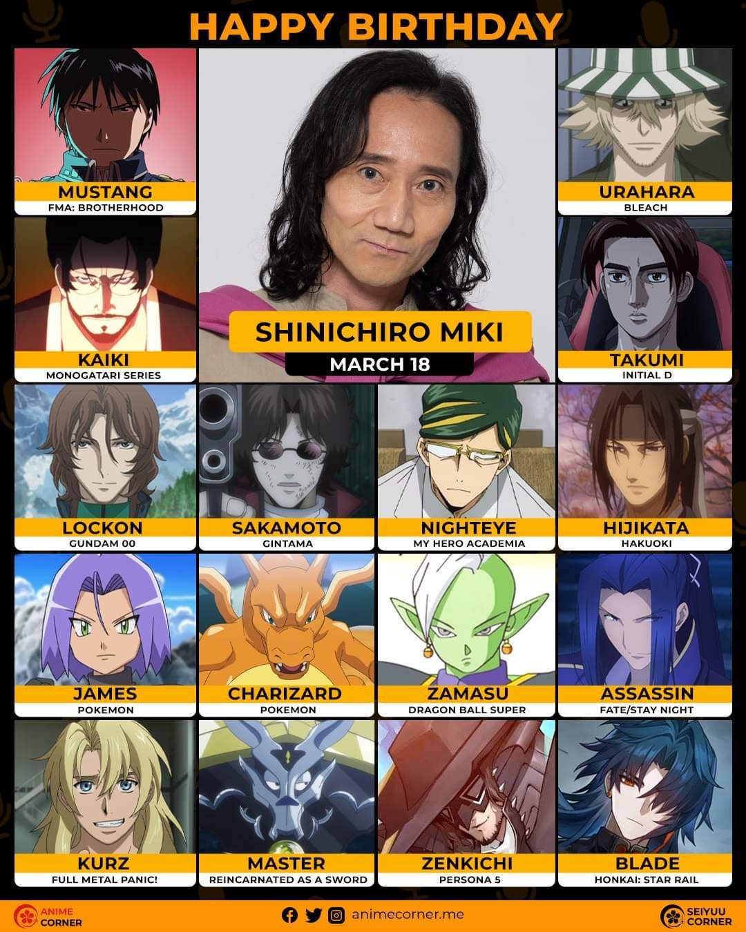 #HSR HAPPY BIRTHDAY 🎉 MIKI SHIN-ICHIRO (三木 眞一郎) - CV của BLADE :3 Honkai: Star Rail | HoYoLAB