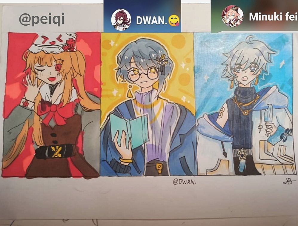 @Minuki fei @peiqi 三人合绘🌹 Genshin Impact | HoYoLAB