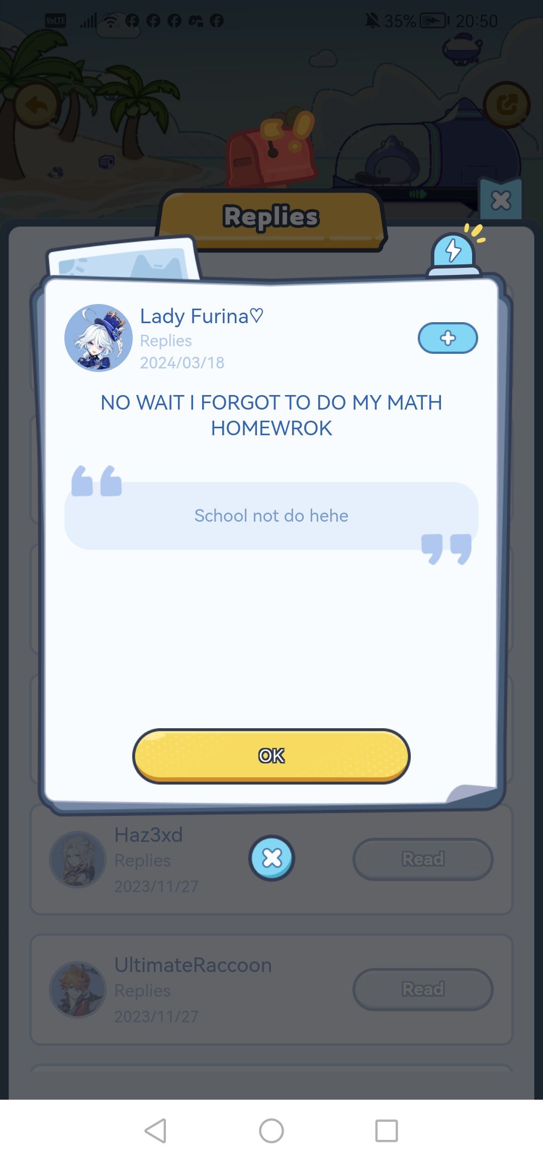 Accedentally made someone remember their math homework Genshin Impact | HoYoLAB