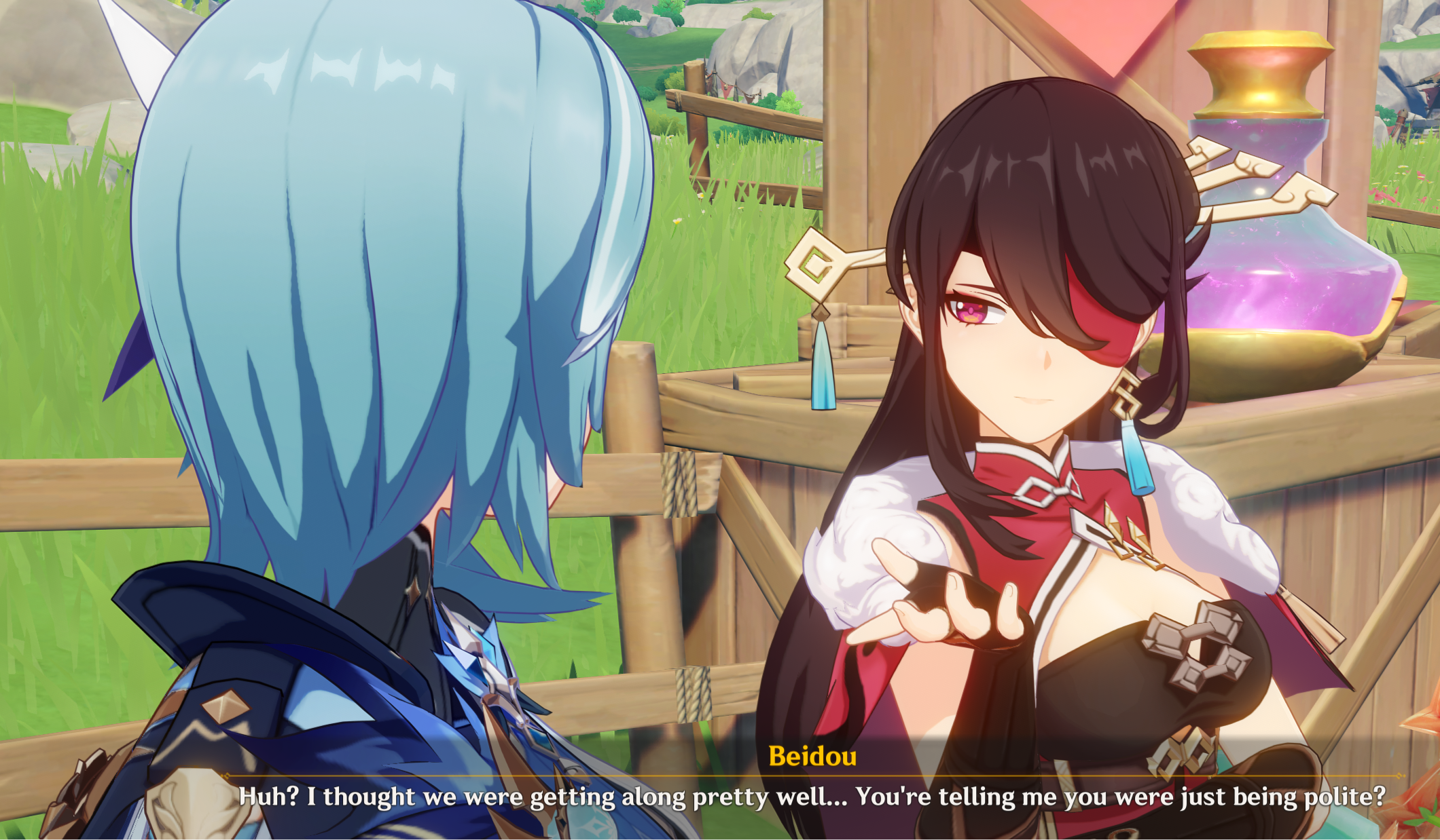 Eula and Beidou during Potion Event Genshin Impact | HoYoLAB