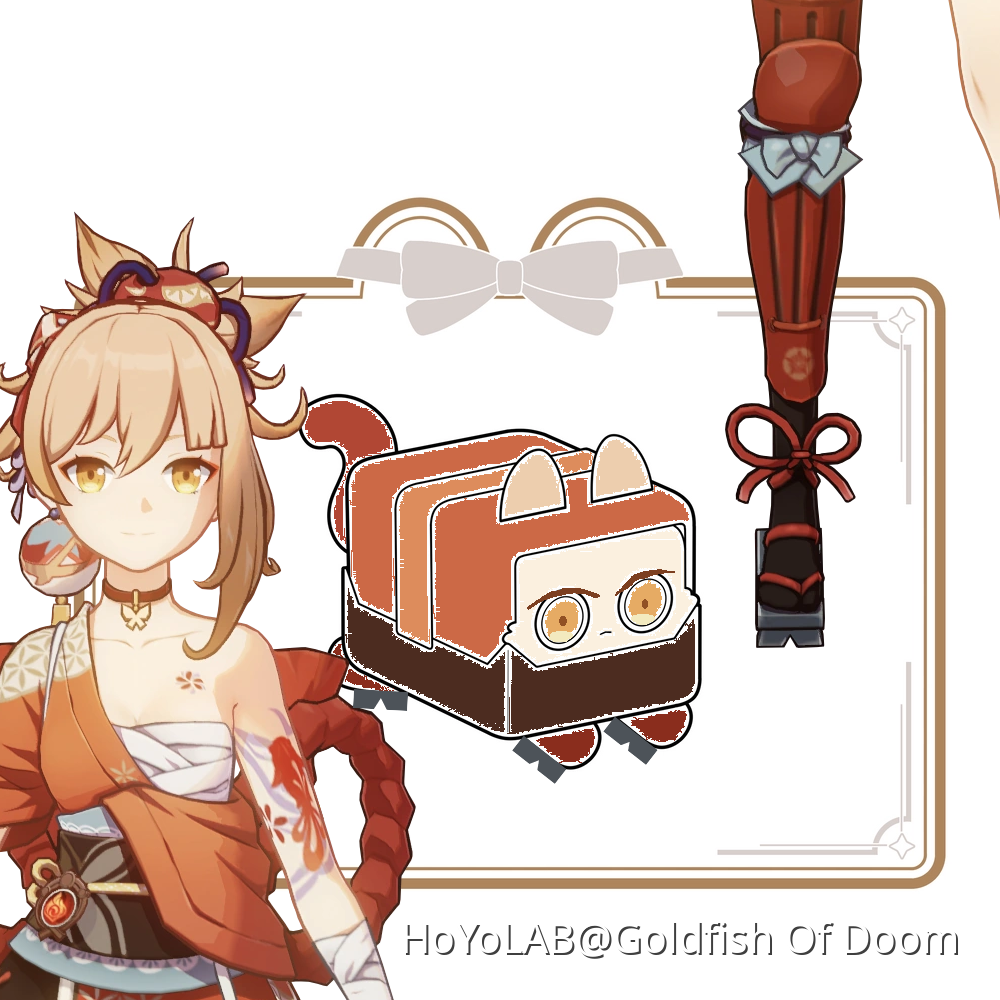 Yoimiya as Cat (I tried, I'm not good at making art on computer ...