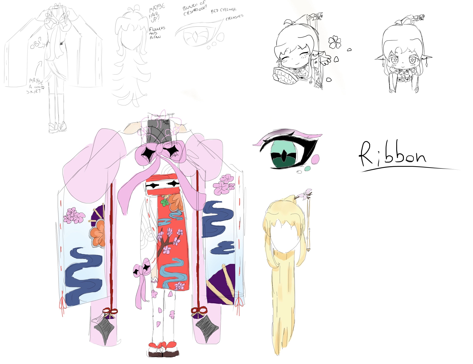 Ribbon kit concept (WIP) OC by:@DragonFiree Genshin Impact | HoYoLAB