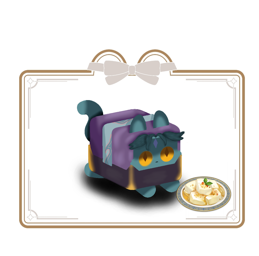 Xiao Cat with his Almond Tofu Genshin Impact | HoYoLAB