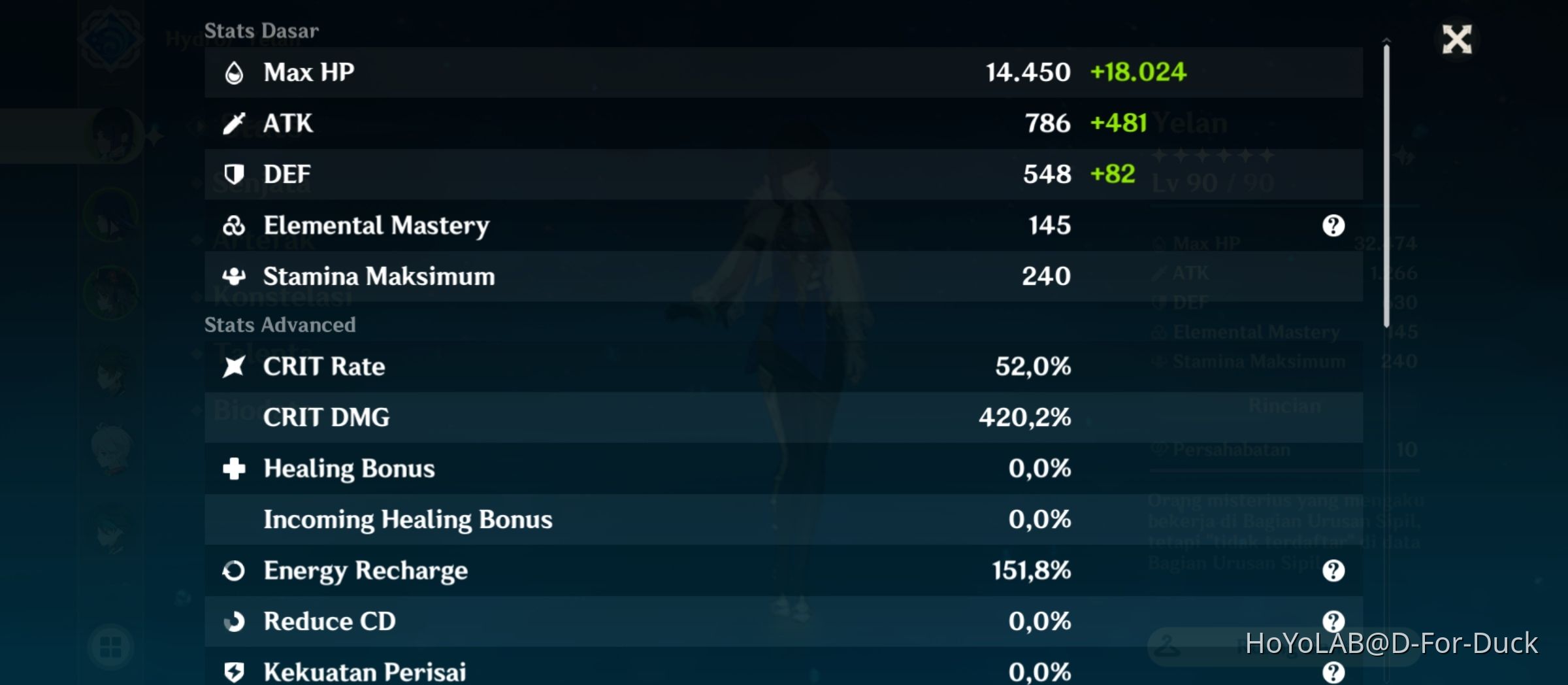 YELAN BUILD Cr 52% / CDM 420% Genshin Impact | HoYoLAB