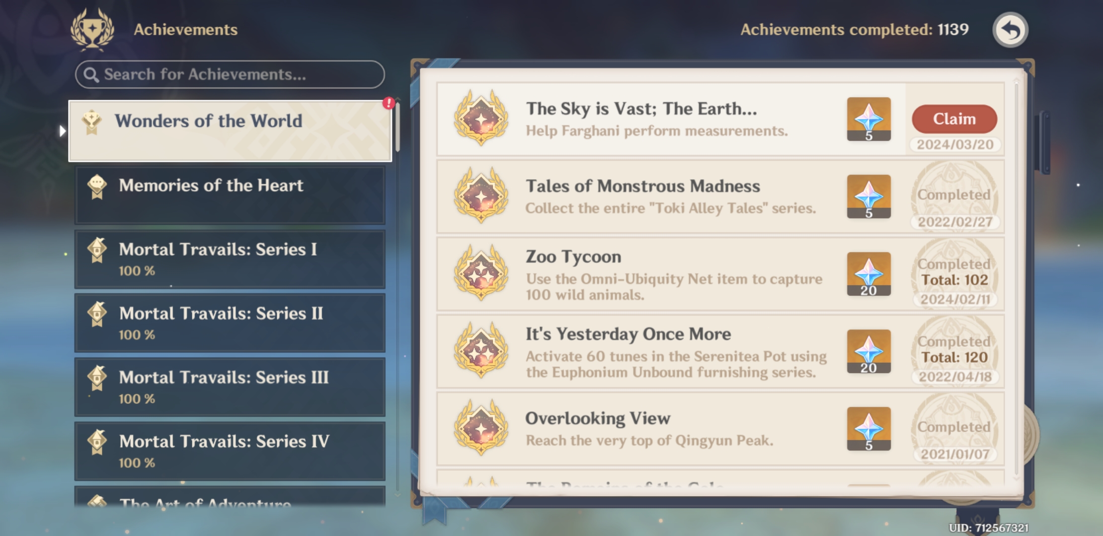 Daily achievement Genshin Impact | HoYoLAB