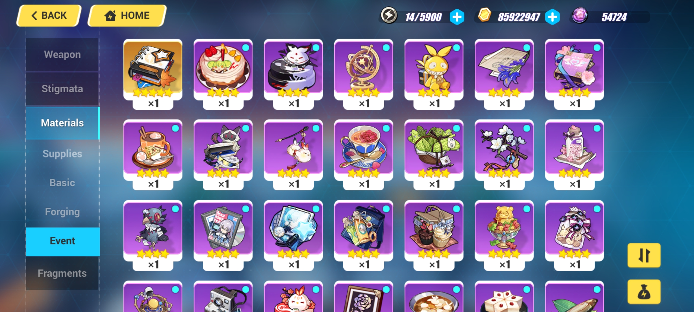 Somehow I can't bring myself to use this fancy stamina pack... Honkai ...