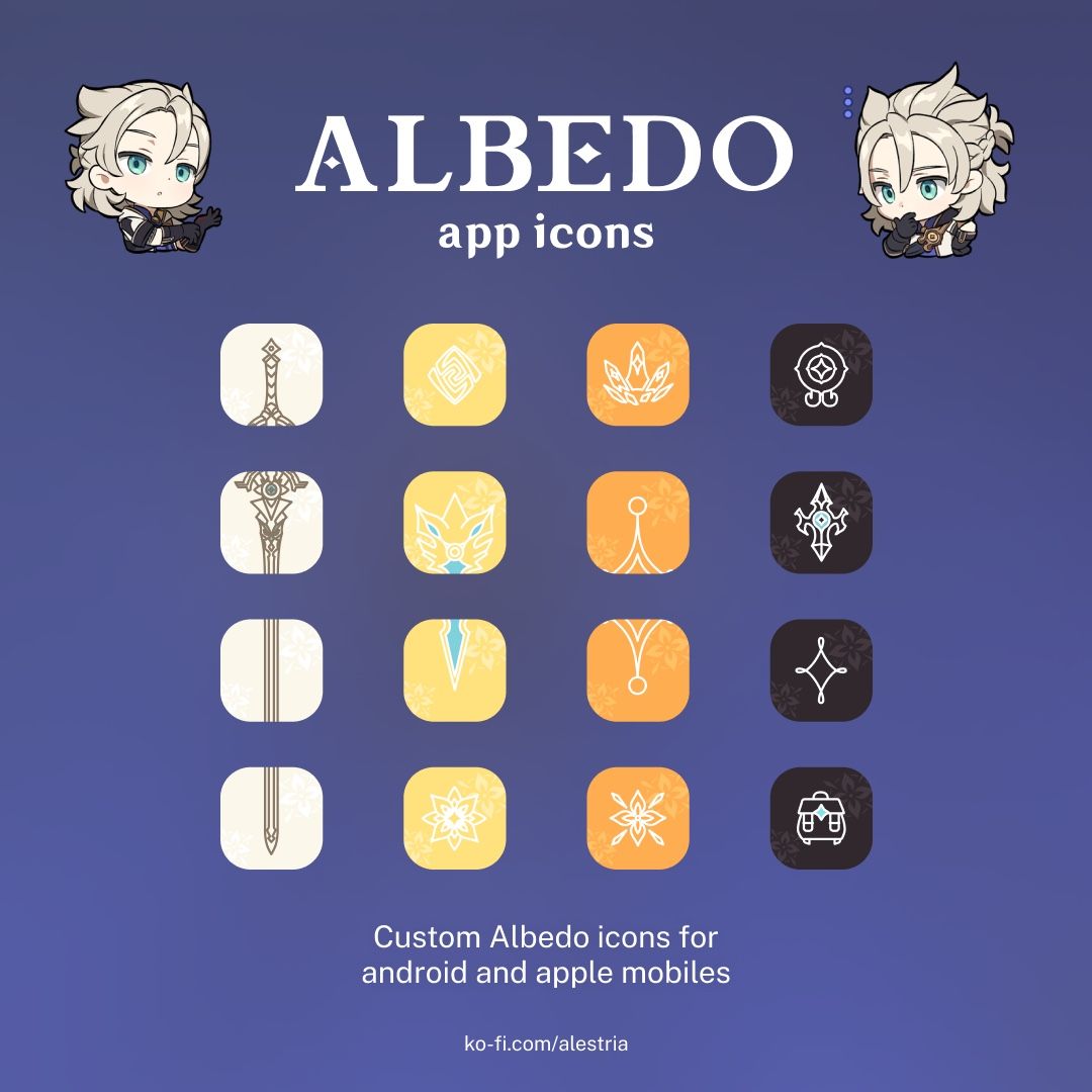 Albedo’s Artistry: A Creative Icon Journey | Custom Albedo App Icons ...