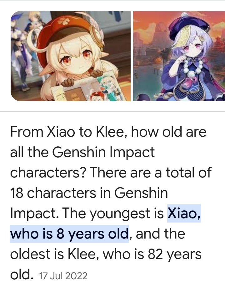 Nobody is talking about Klee and Xiao's Age?!?!? 😭 Genshin Impact | HoYoLAB