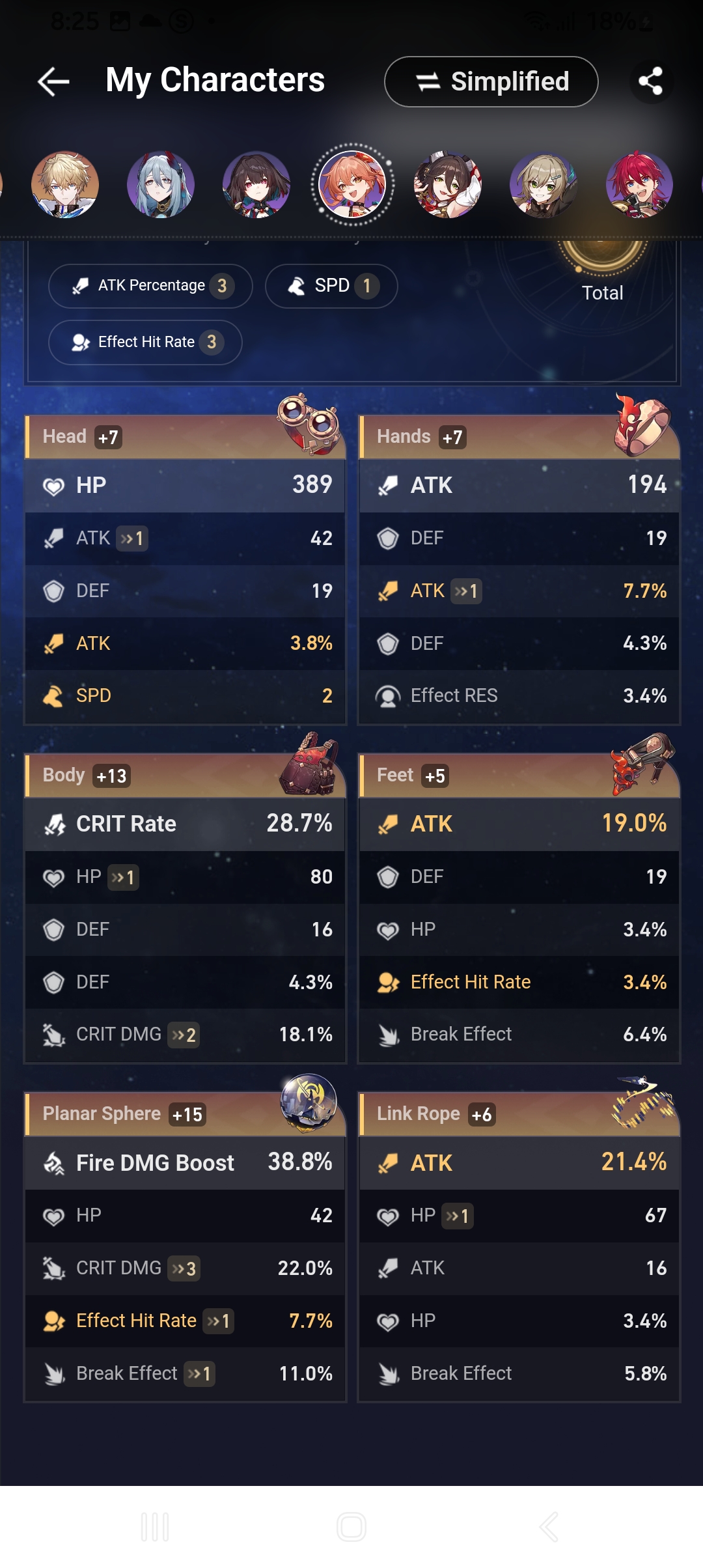 Is there anything I should change for Guinafen's relic stats? Honkai ...