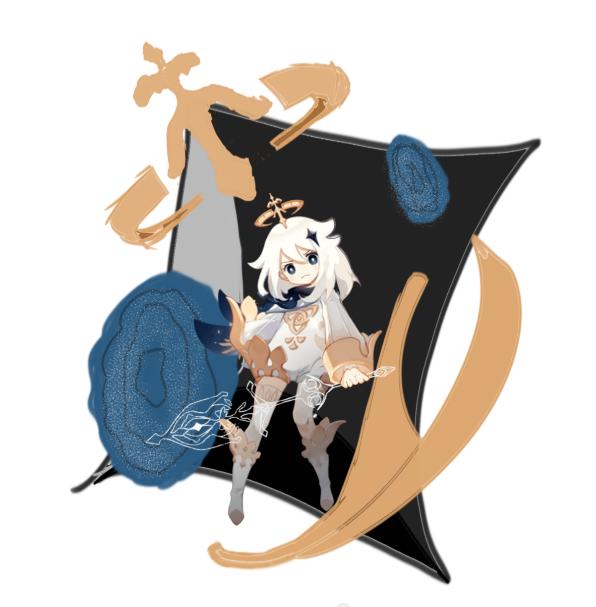 Drawing Paimon a splashart, this is just a sketch and not the final ...