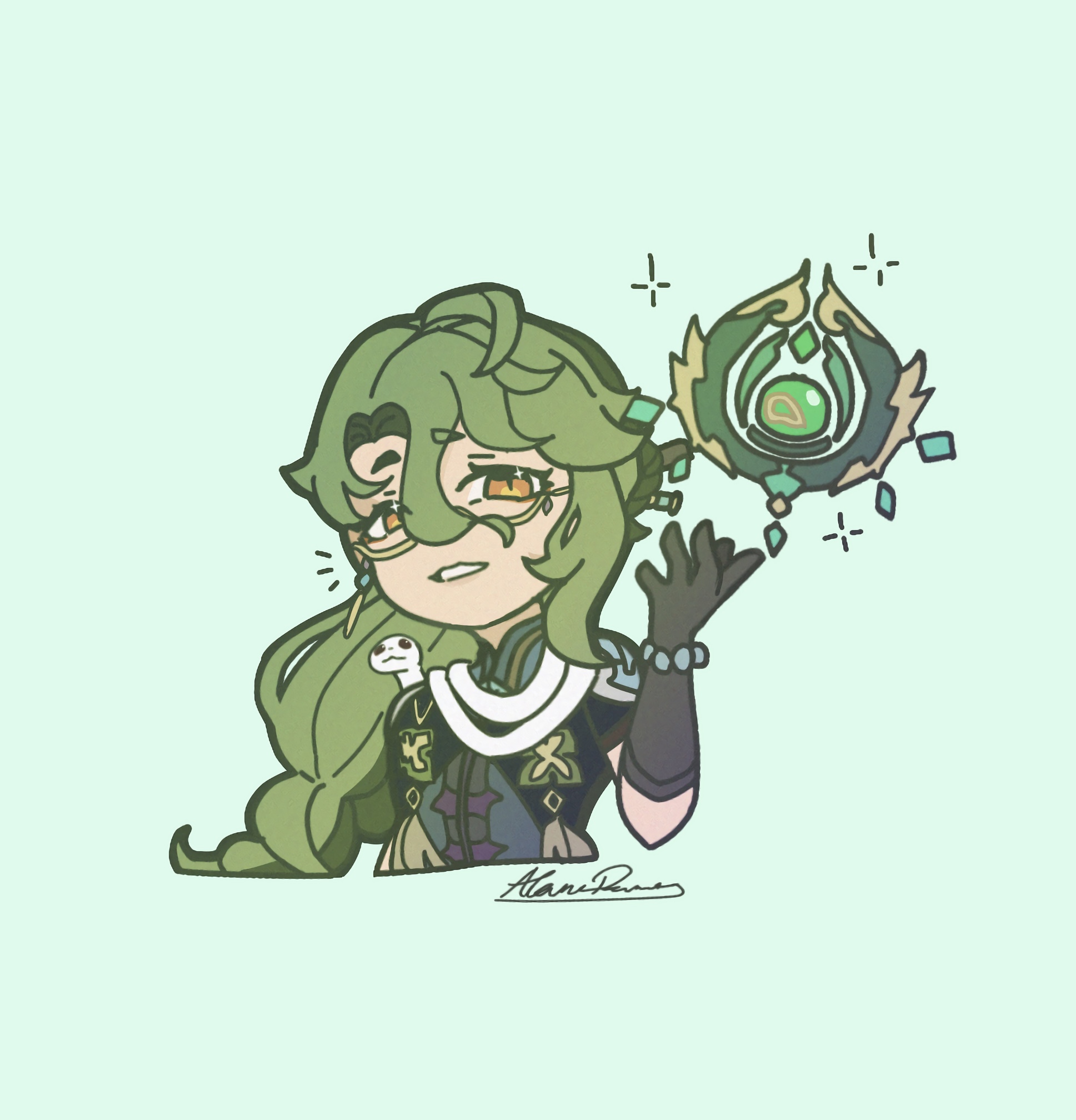 Posting daily Chibi Baizhu drawings until I get his permanent fan badge ...