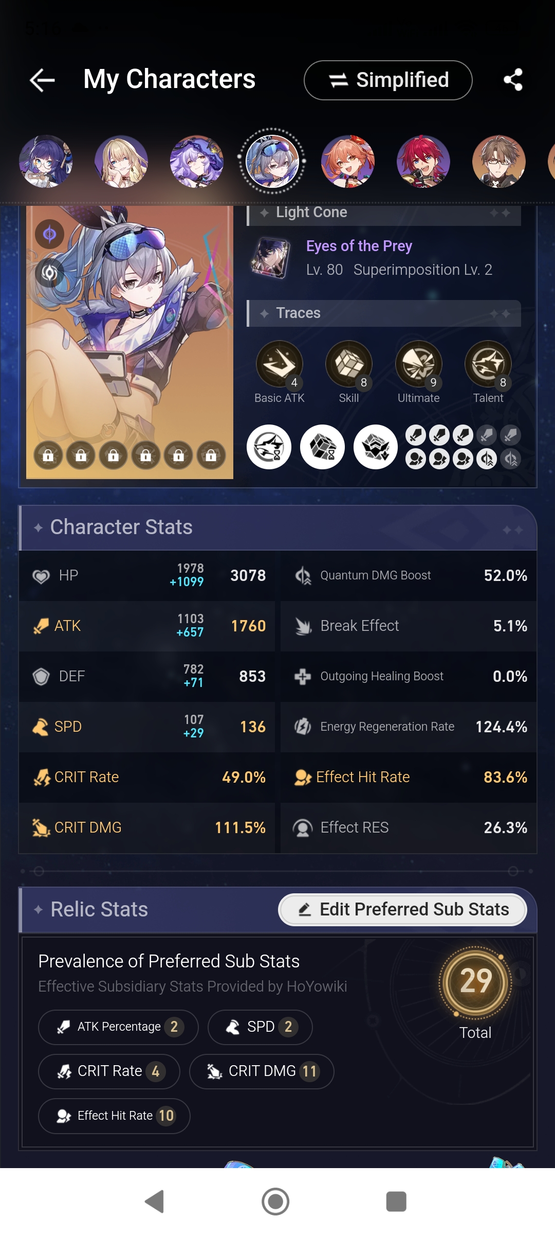 Silver wolf... The most difficult character to build and understand ...