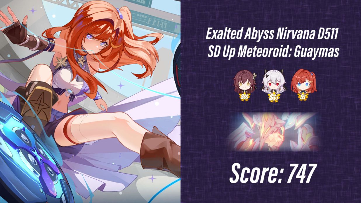 EX Abyss Nirvana - SD Up Meteoroid: Guaymas D511 (747 Pts) GD (SSS)/LV (SS1)/FL (SS0) Honkai ...