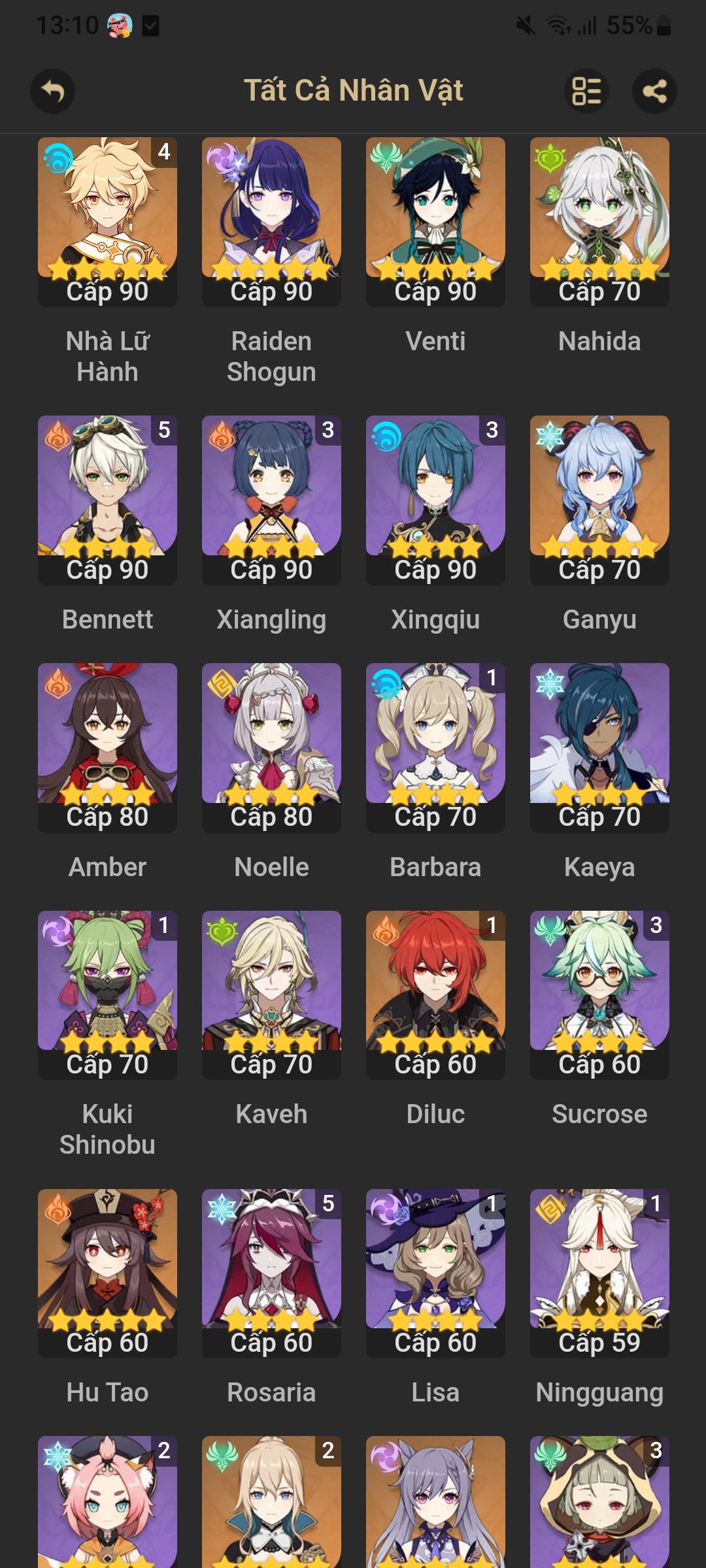 Xin ý kiến đội hình Chạy map/Sát thương/Phản ứng nguyên tố/La hoàn(t9->t11) Genshin Impact | HoYoLAB